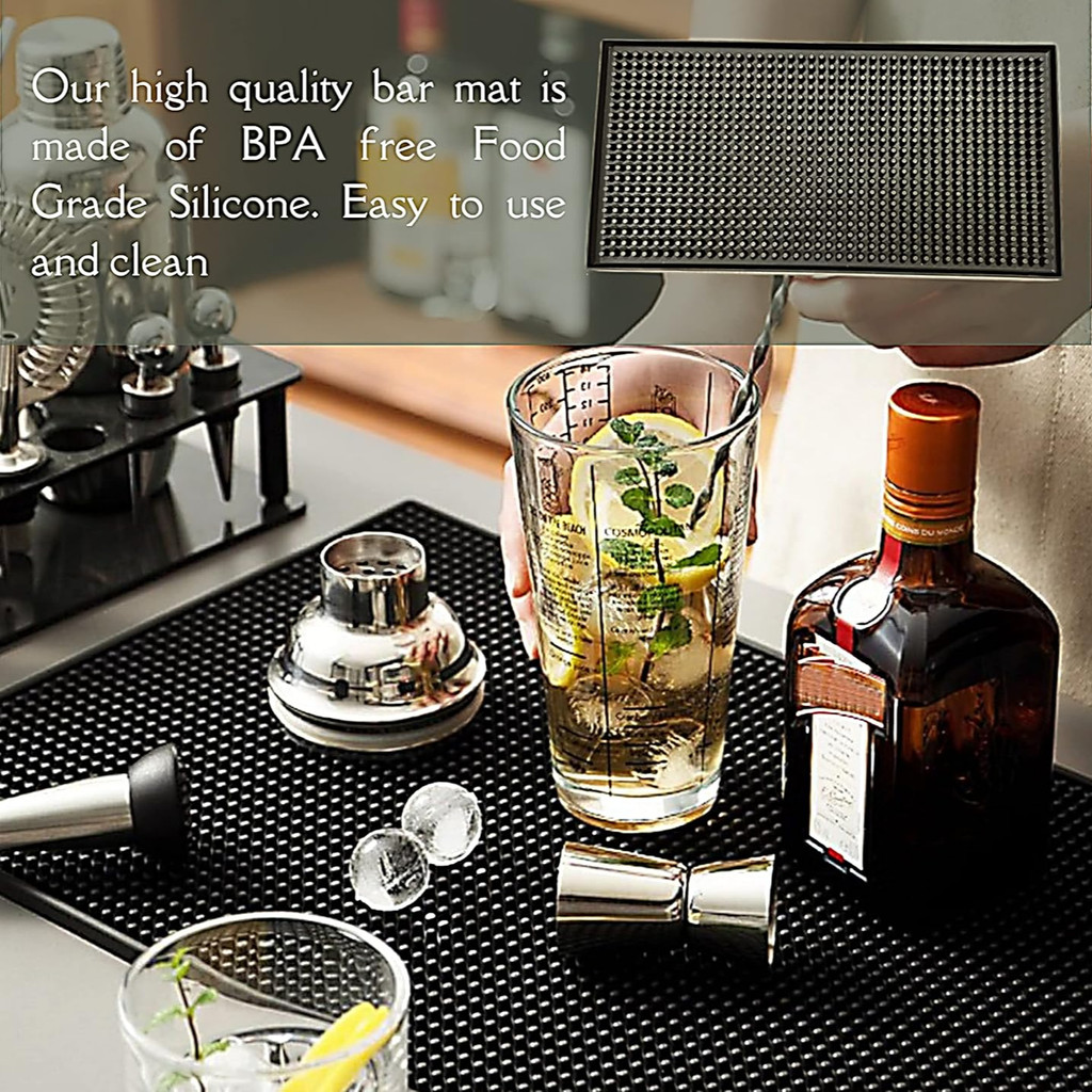 Bar Mat Rubber Bar Service Spill Mat for Cocktail Bartender Coffee Bar ...