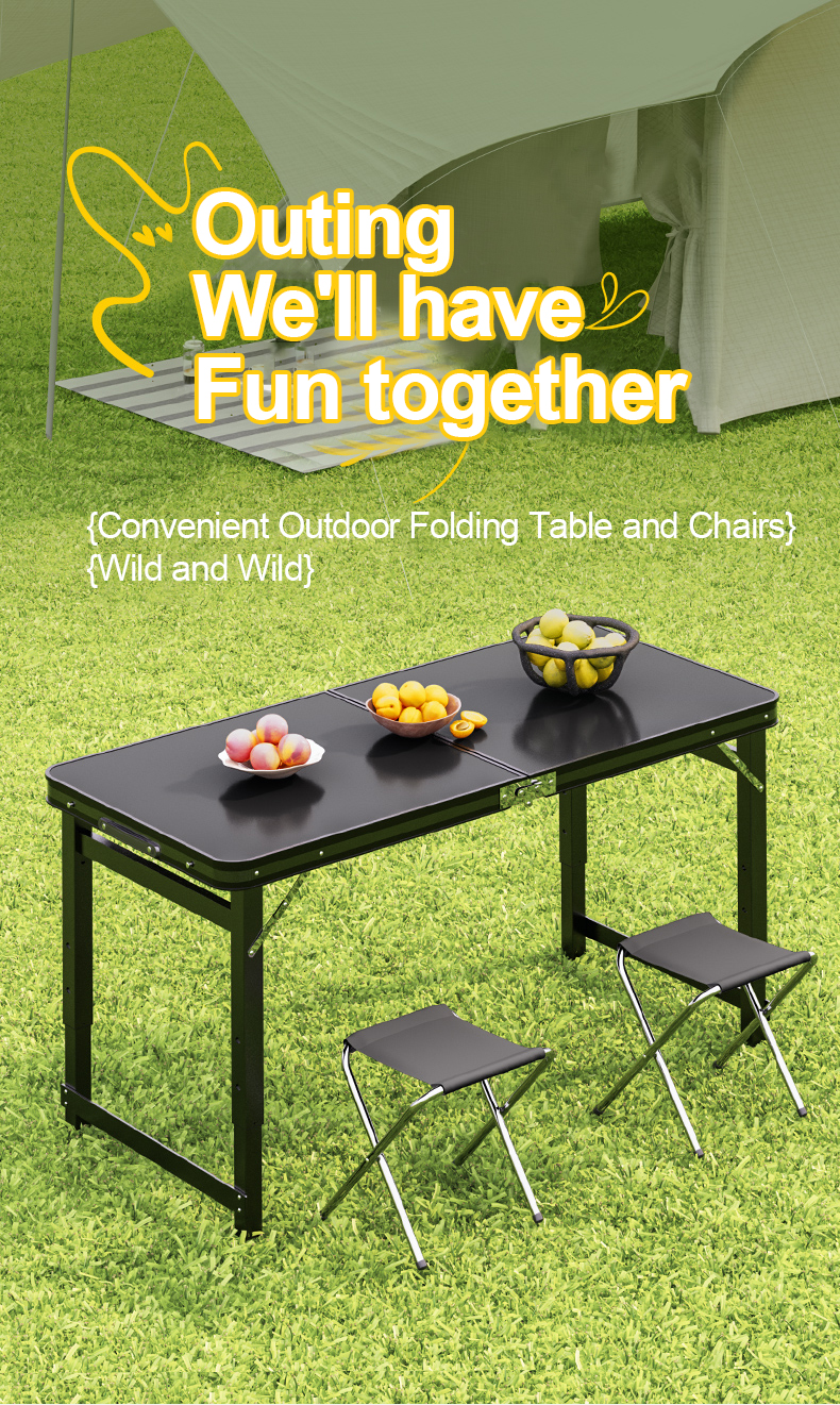 Outdoor Portable Table Camping Home Folding Table Height-Adjustable ...
