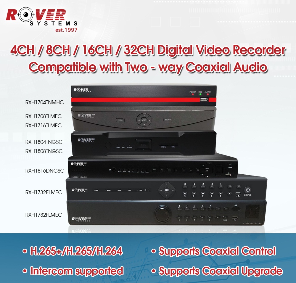 Rover Systems 5MP 8CH XVI 6in1 DVR 1 SATA Non-Real Time High Definition ...