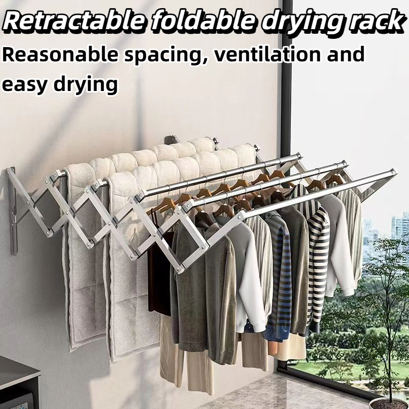 Drying Rack Retractable Foldable Sampayan Stainless Steel Wall Mounted ...