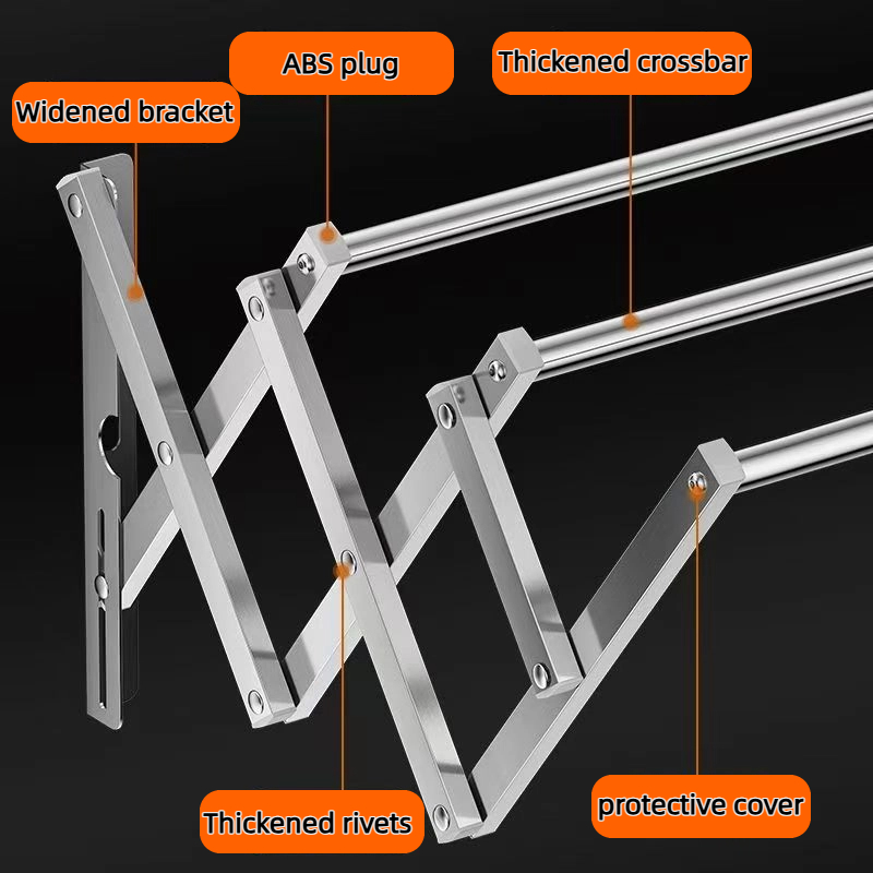 Drying Rack Retractable Foldable Sampayan Stainless Steel Wall Mounted ...