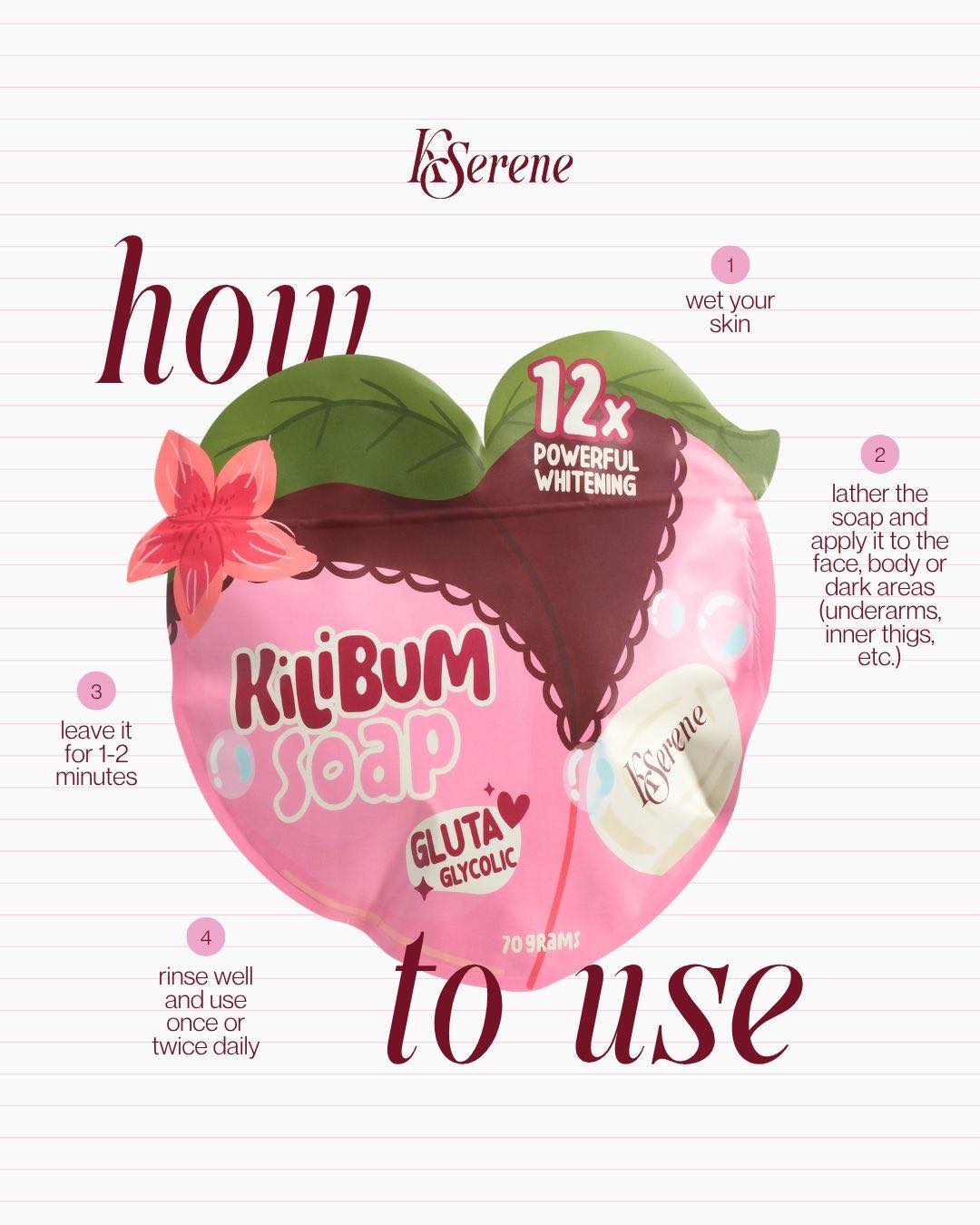 KSERENE Kilibum Soap & Extra White Underarm Serum Cream Duo Exfoliating ...