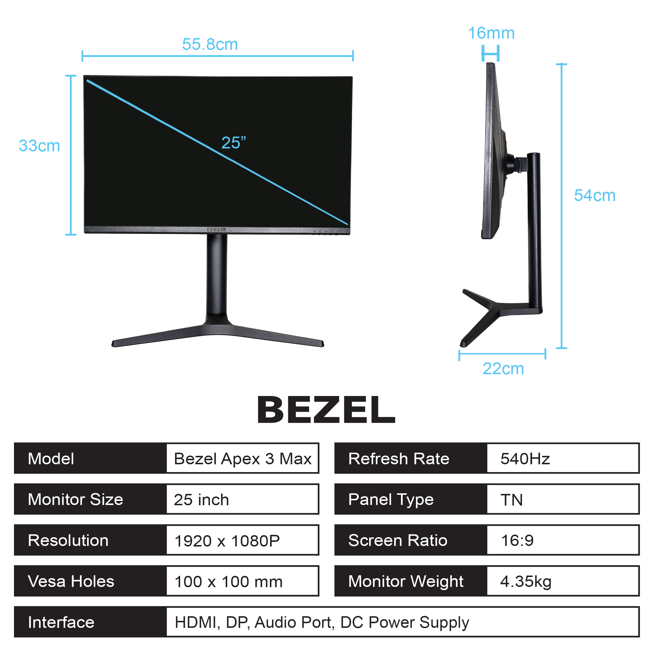 Bezel Apex 3 Max - 25" 540Hz Ultra-Fast Gaming Monitor | Shopee Philippines