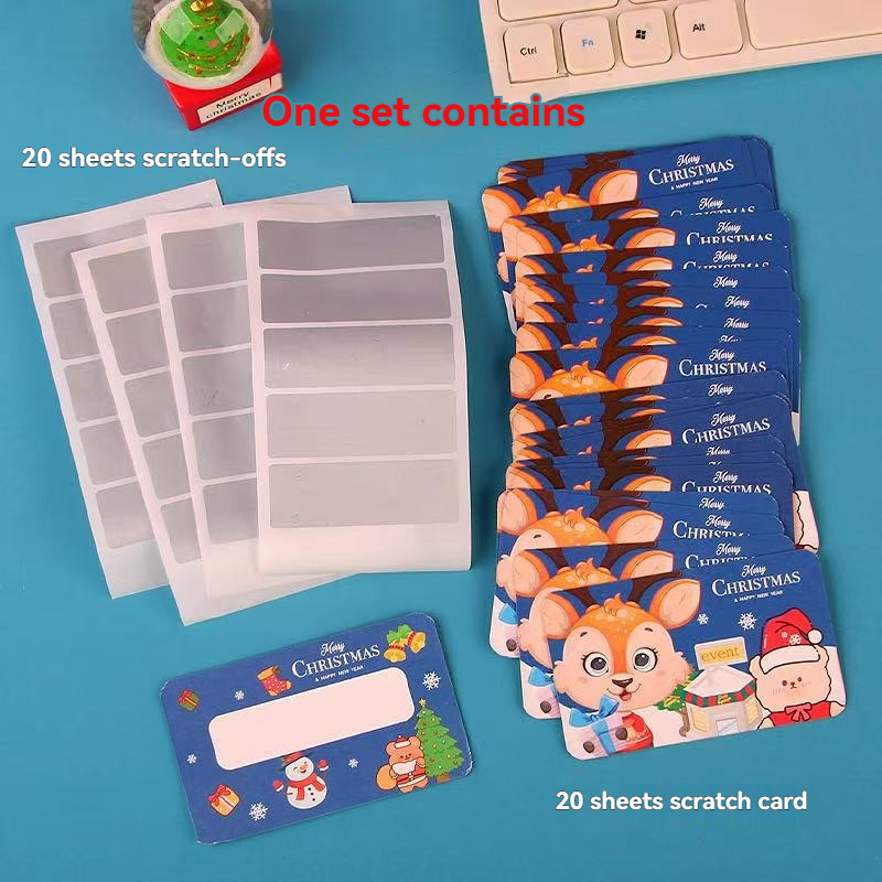 20/40Pcs Cartoon Xmas Scratch Card DIY Kids Gift Christmas Decor 2025 ...