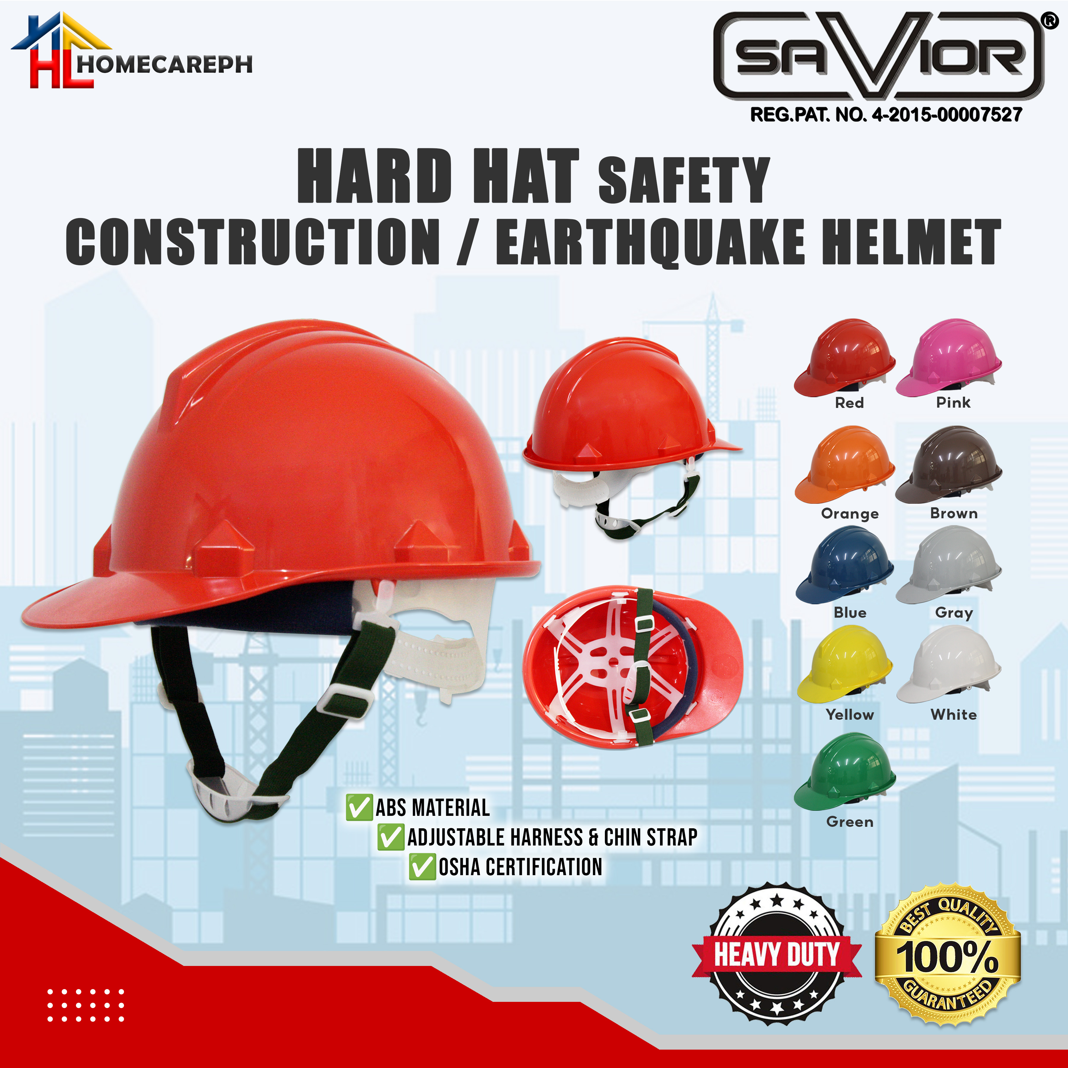 Savior Hard Hat Safety Construction, Earthquake Helmet | Shopee Philippines