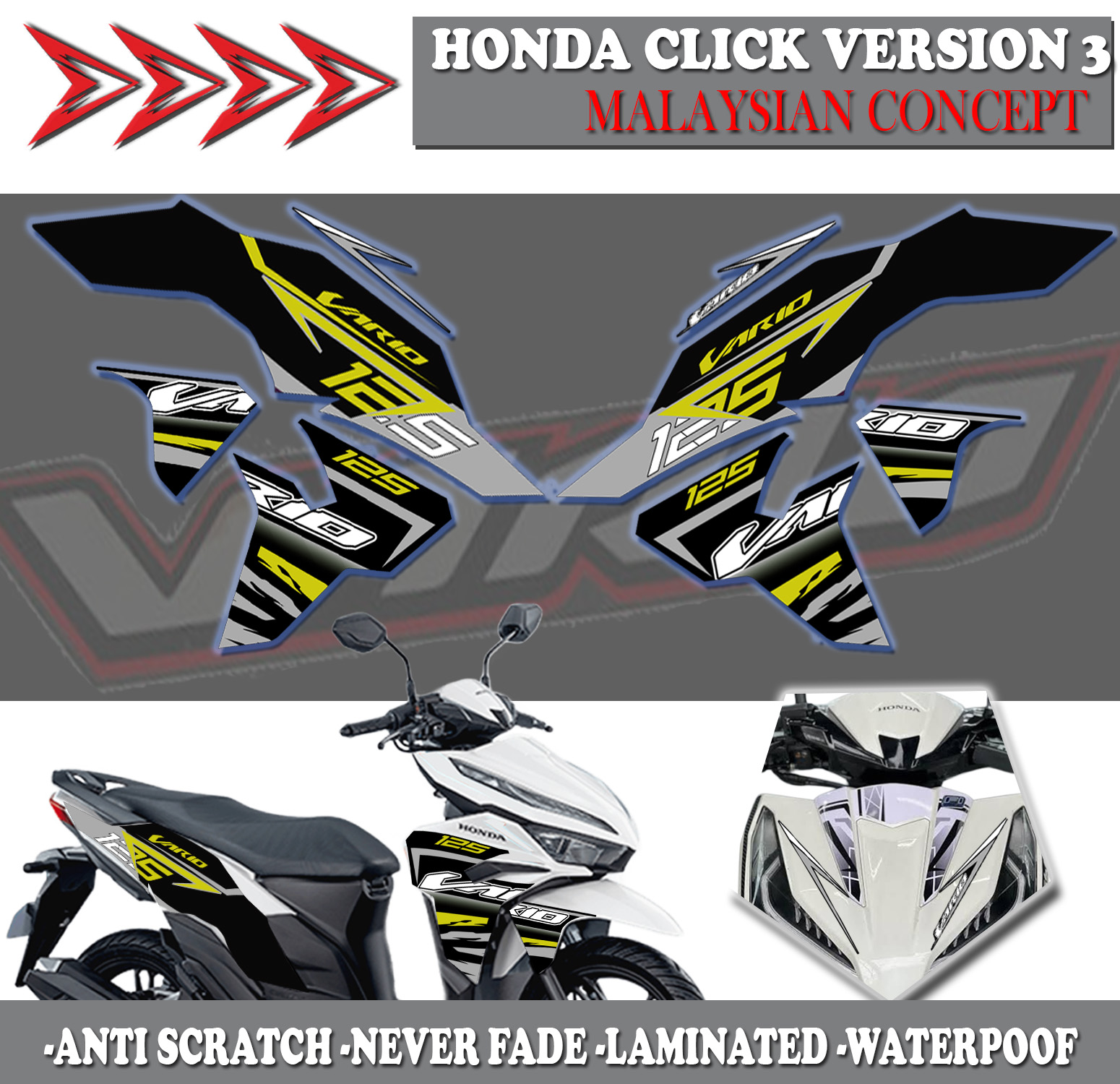 VARIO MALAYSIAN CONCEPT DECALS STICKER FOR HONDA CLICK VERSION 3 ...