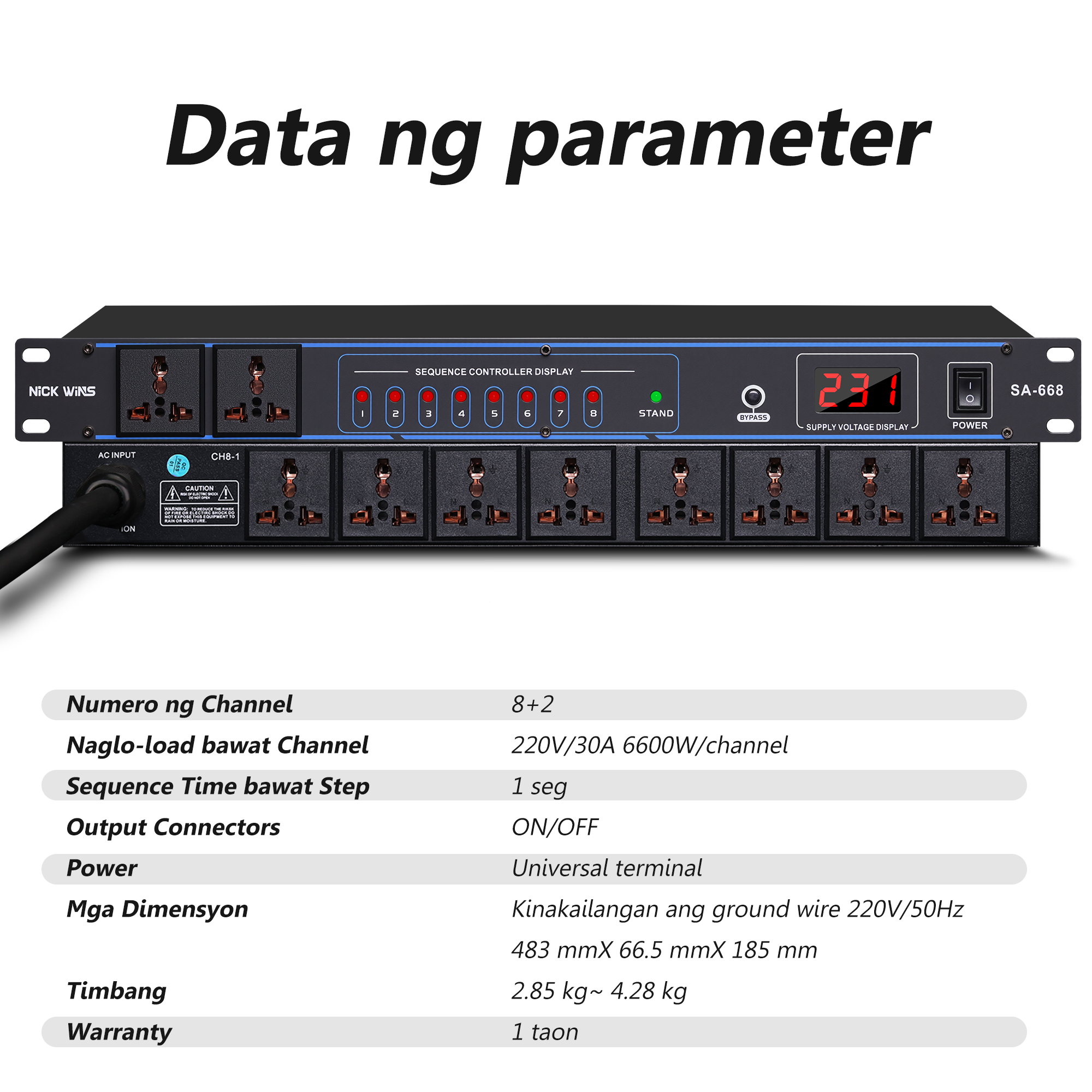 Power Sequencer 8+2 Power Sequencer Control Colokan Listrik Management ...