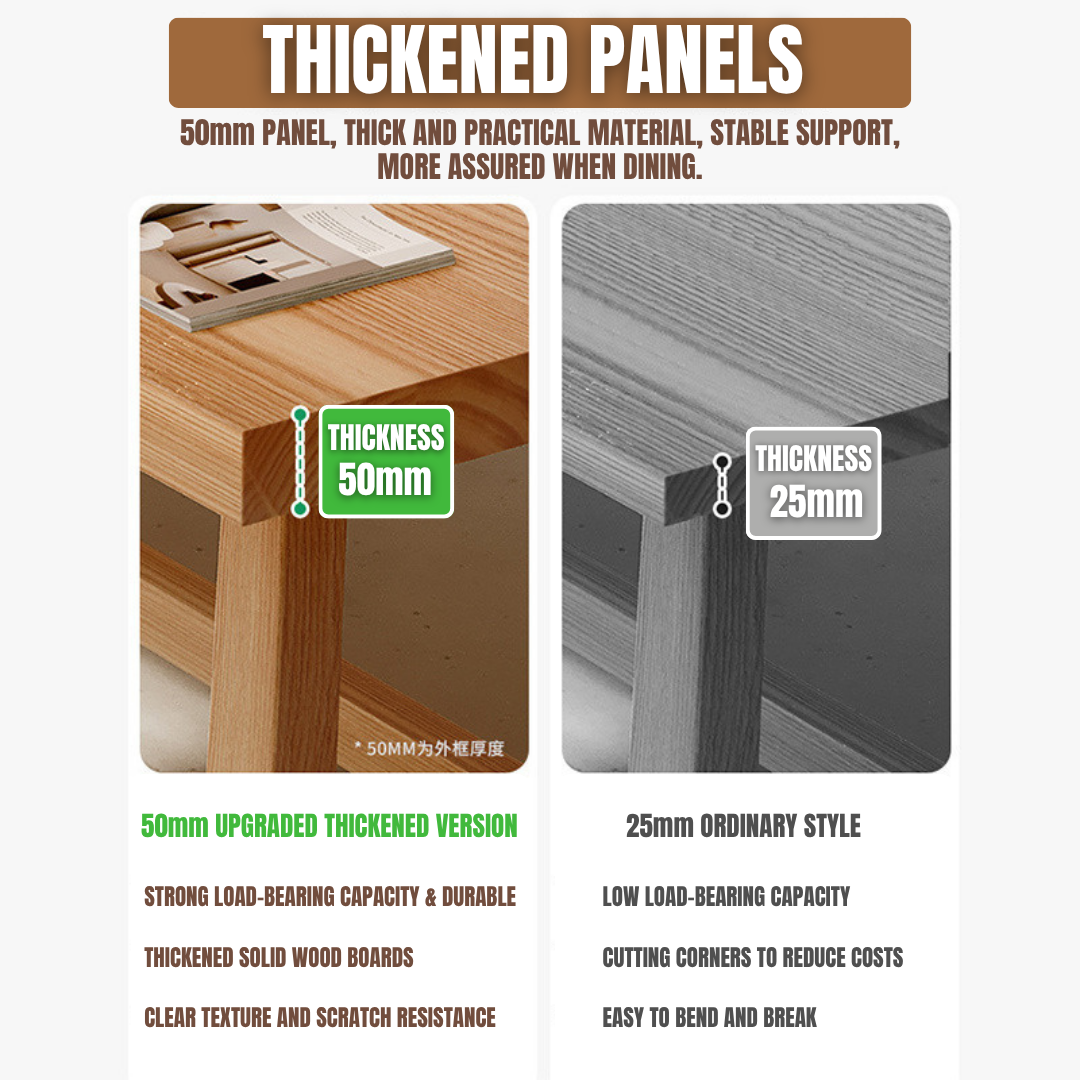 Solid Wood Dinner Table Modern Minimalist Home Furniture for Kitchen ...