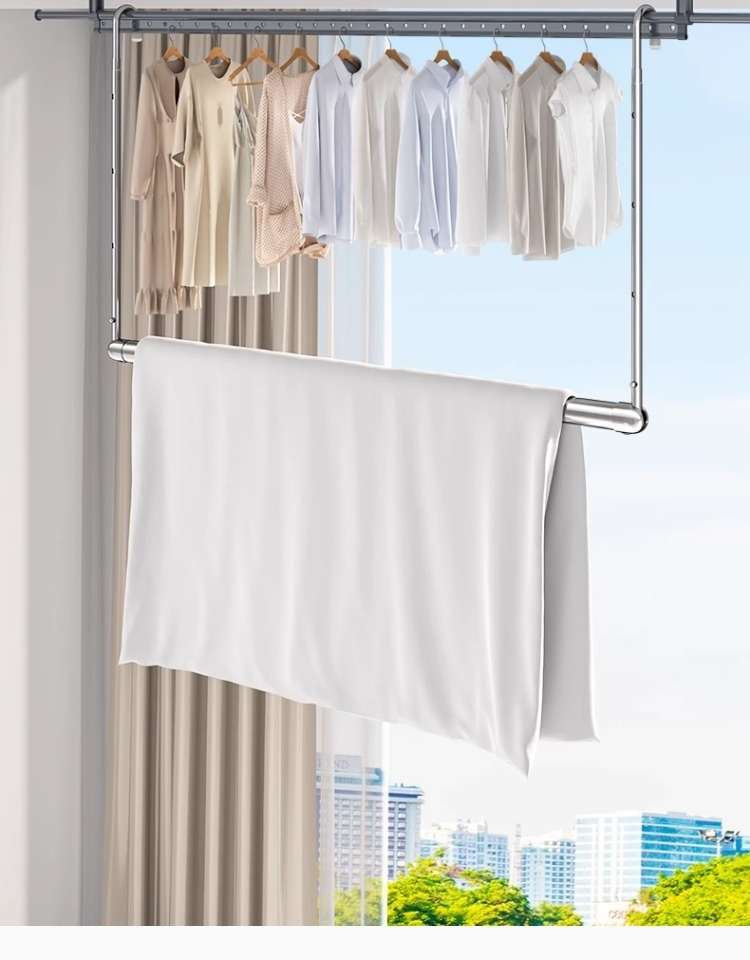Drying Rack Retractable Stainless Steel Clothes Hanging Rack Adjustable ...