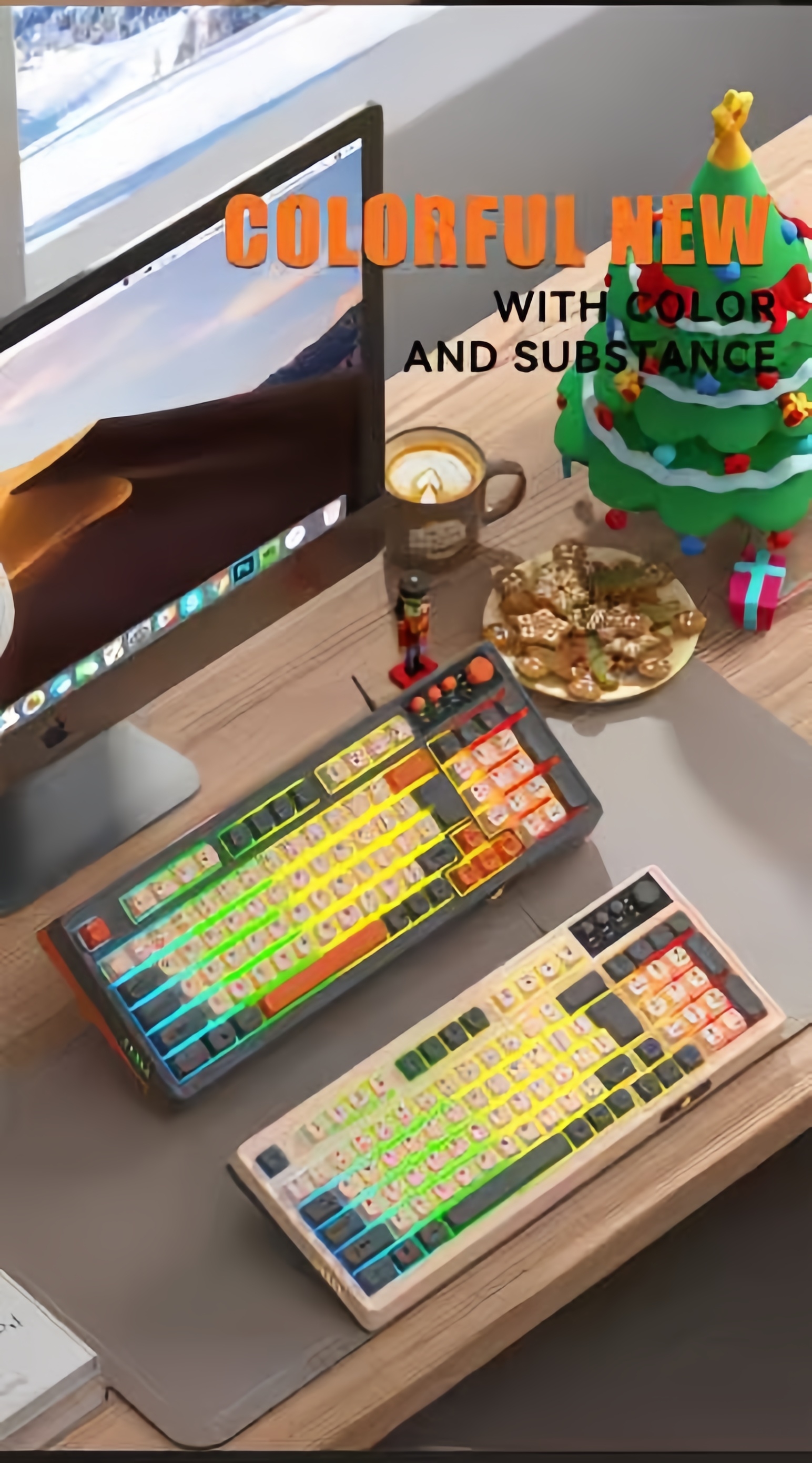 Zeus Wired Rainbow LED Gaming Keyboard 98 Keys Silent Media Keys Volume ...