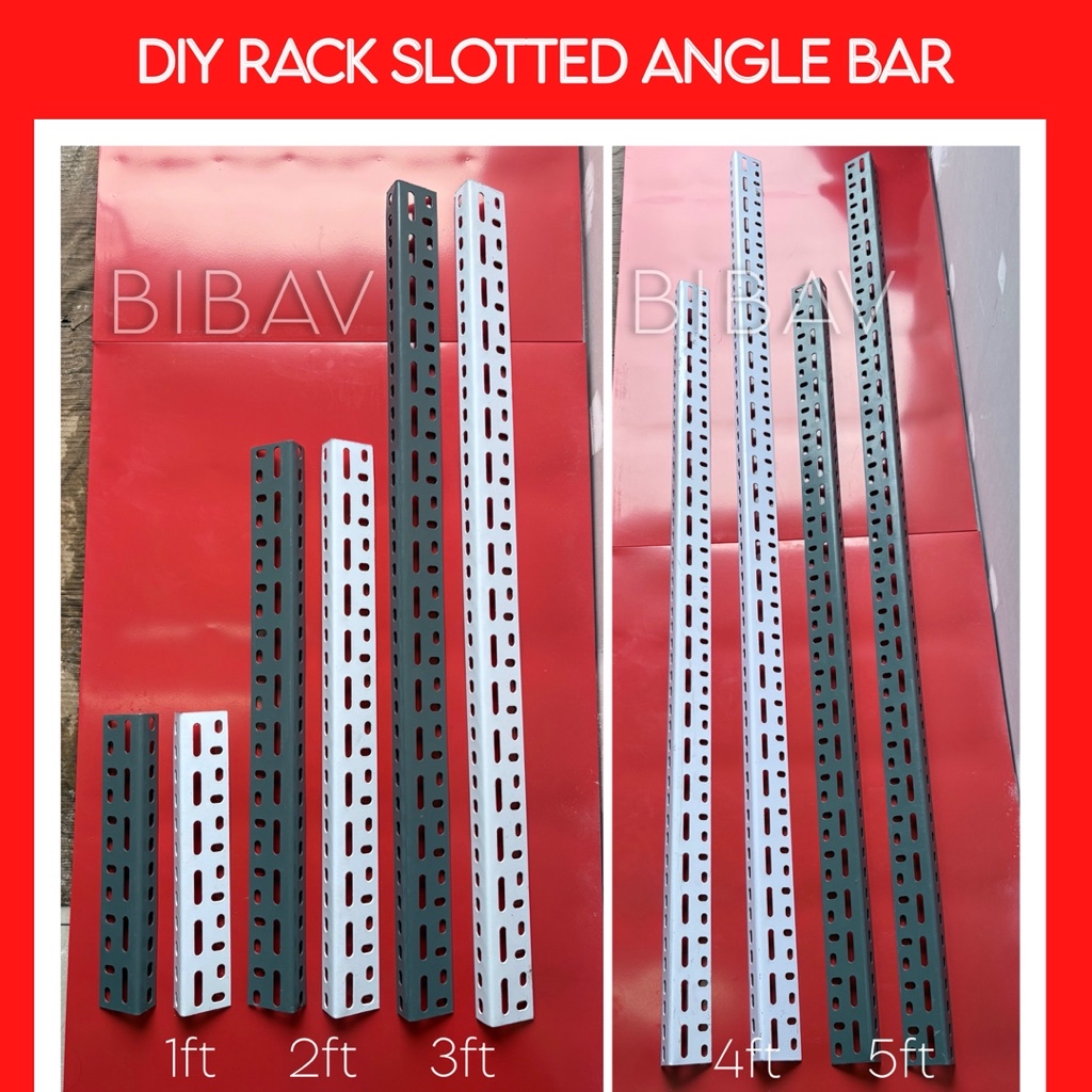 BIBAV Slotted Angle Bar for DIY Racks 2.5mm 5 - 10 ft | Shopee Philippines
