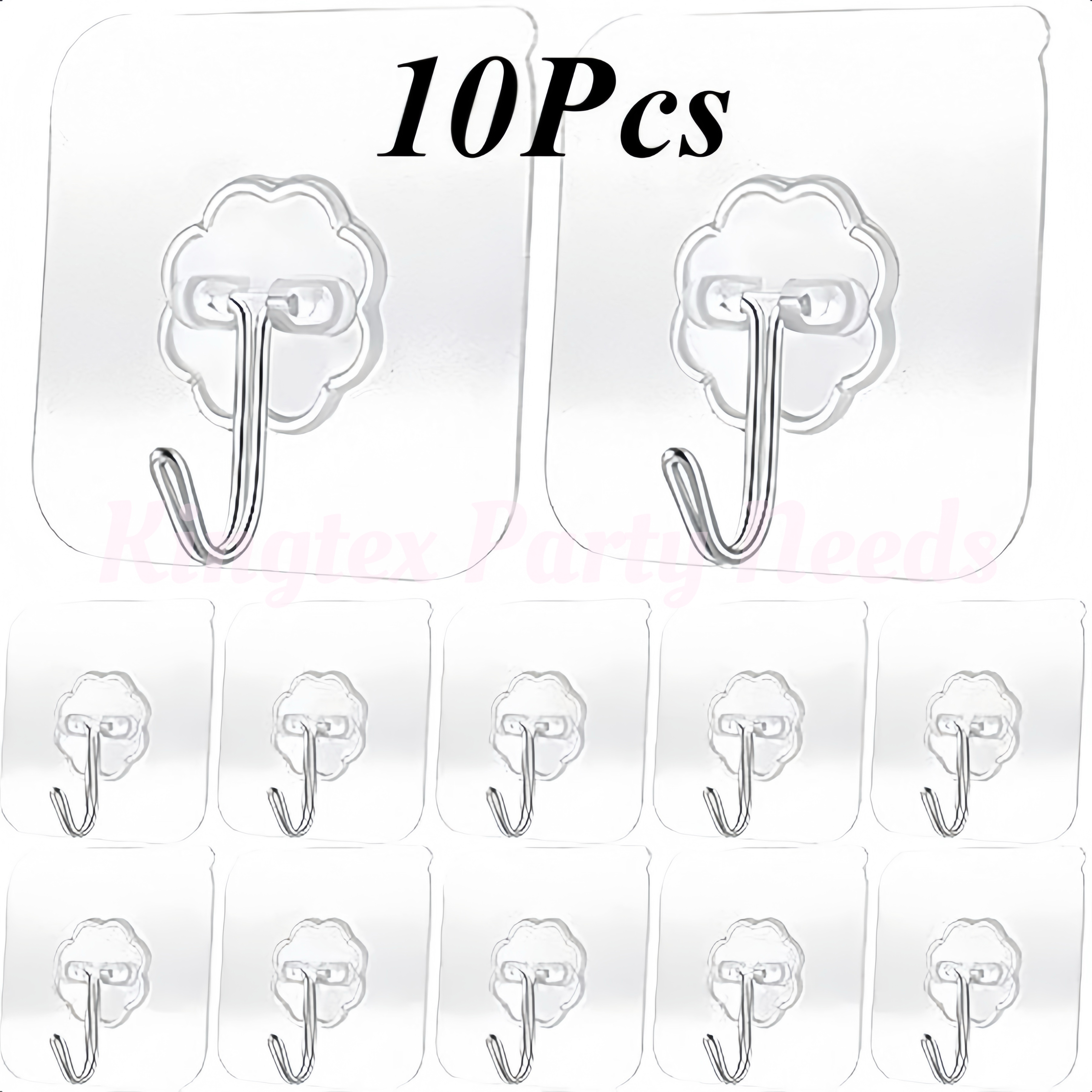 10Pcs Balloon Wall Hook Transparent Hook Strong Sticky Wall Hanging ...