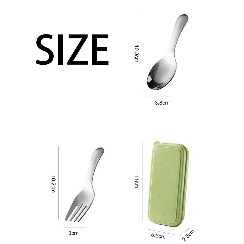 304 Stainless Steel Short Handle Fork Spoon Mini Portable Metal Cutlery ...