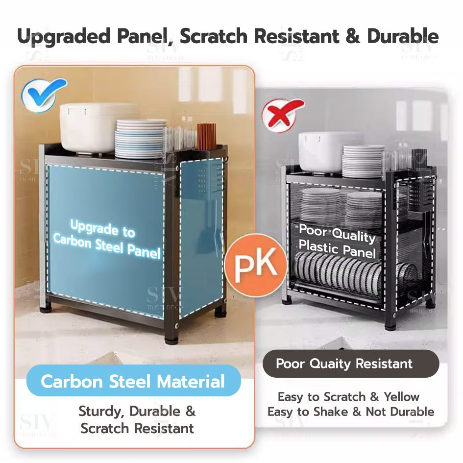 Peti 2/3-Tier Dish Rack Dish Drainer Dish Cabinet Kitchen Countertop ...