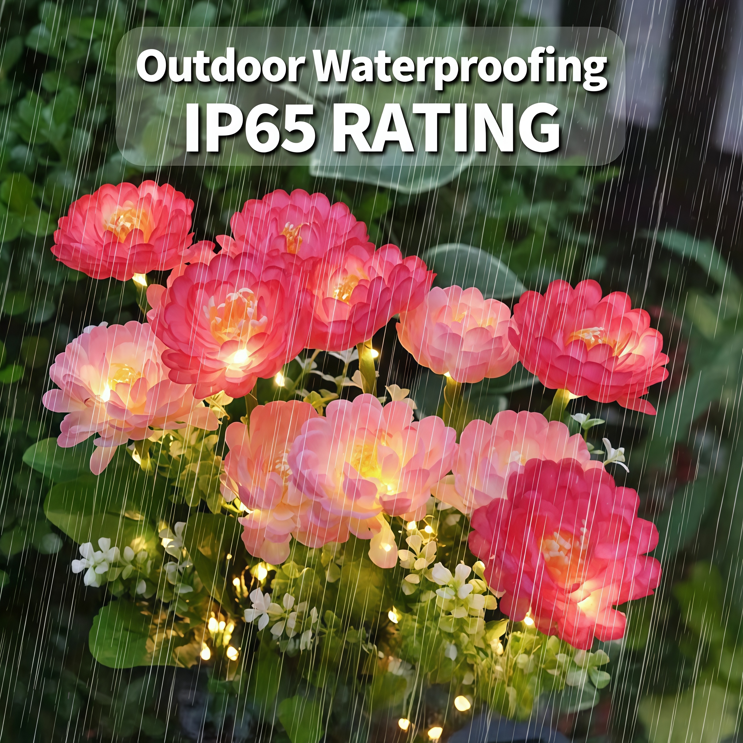 Solar Flowers Light Outdoor Waterproof Snow Lotus Lawn Lamp For Garden ...