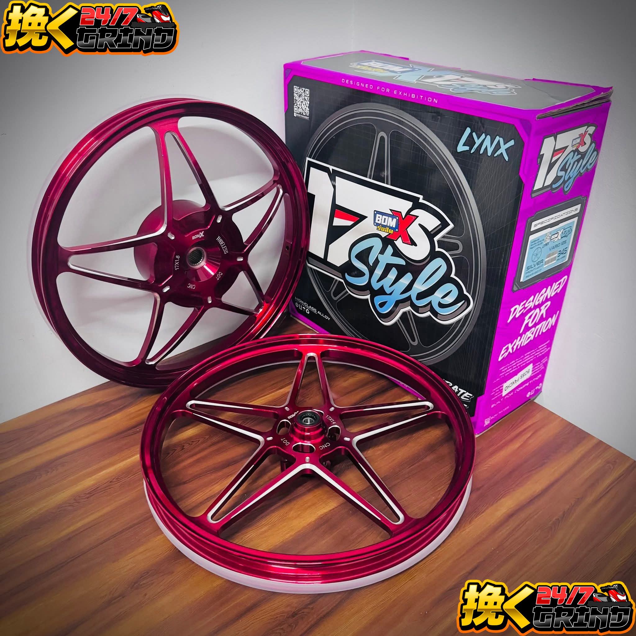 BOM X CNC MAGS LYNX 17s FOR HONDA CLICK V1 V2 V3 PLUG AND PLAY | Shopee ...