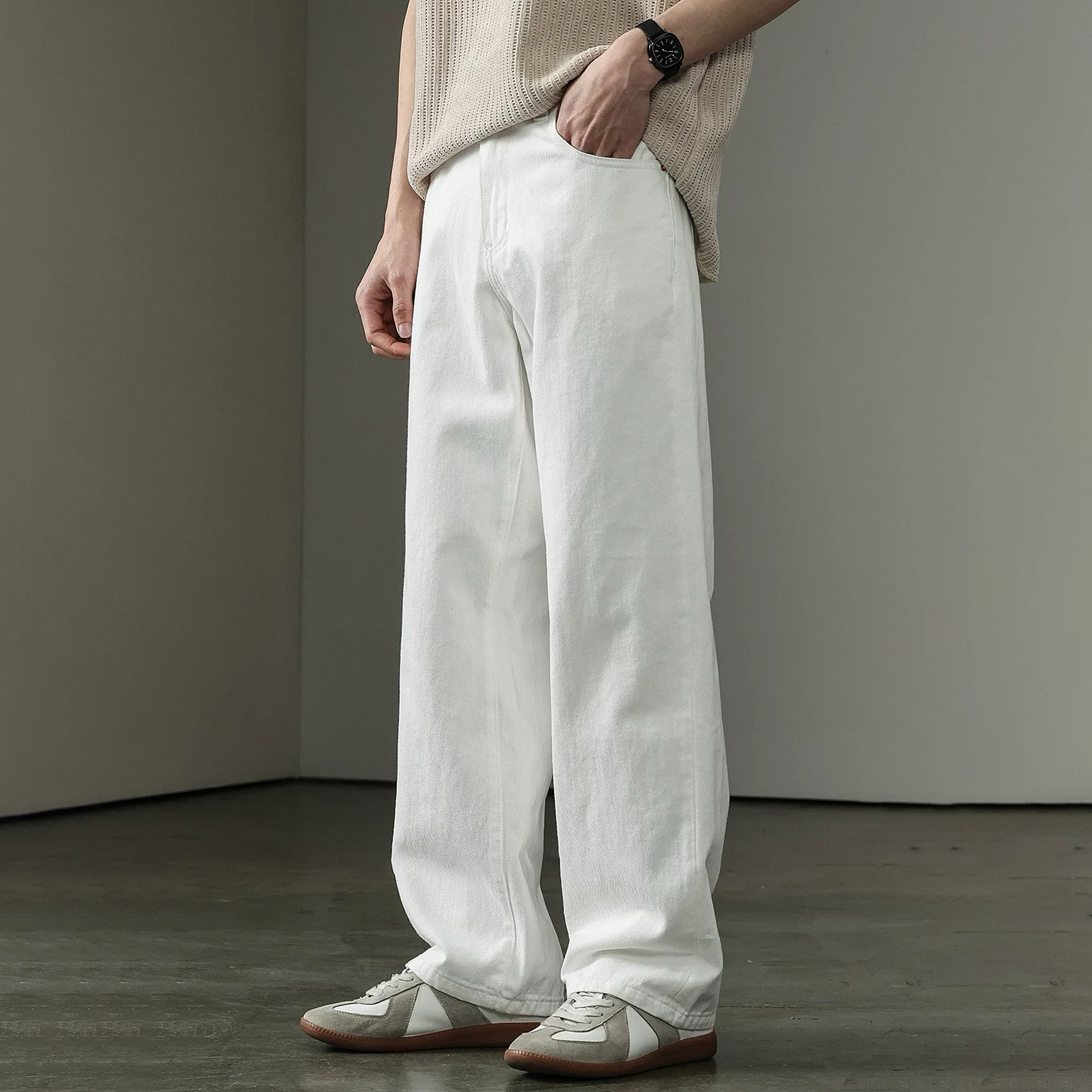 Denim Pants For Men Baggy Straight Cut Light Blue Black Blue ...