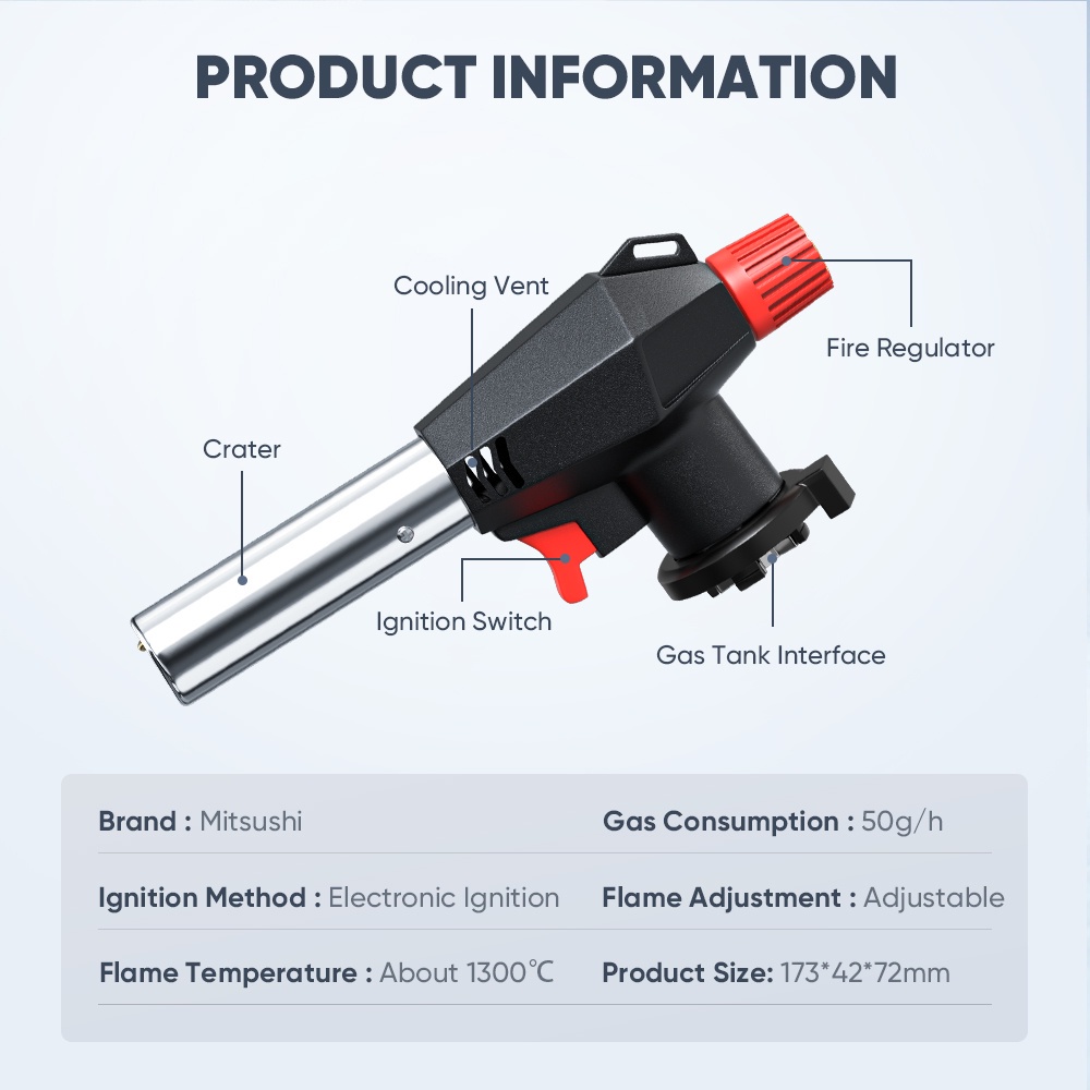 Gas Flame Gun Flamethrower Gas With Butane Auto Ignition Jet Burner ...