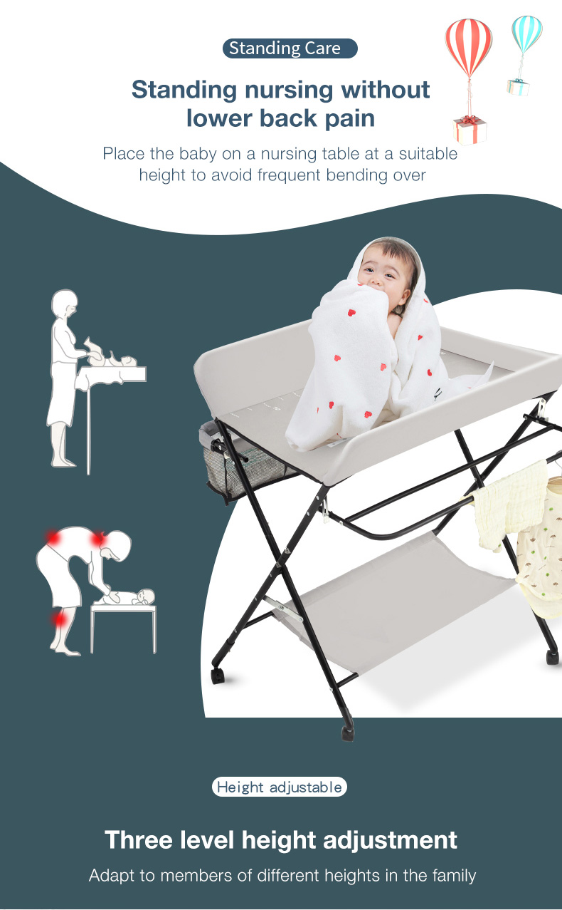 Baby Diaper Changing Station Movable Nursing Diaper Care Station For ...