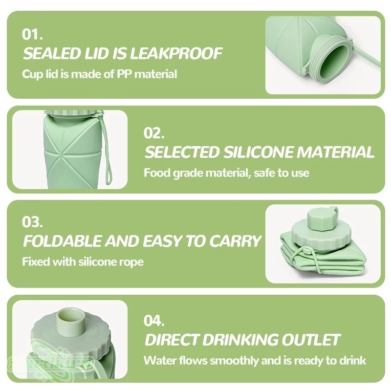 Collapsible 600ML Silicone Tumbler, Perfect for Sports, Outdoor ...