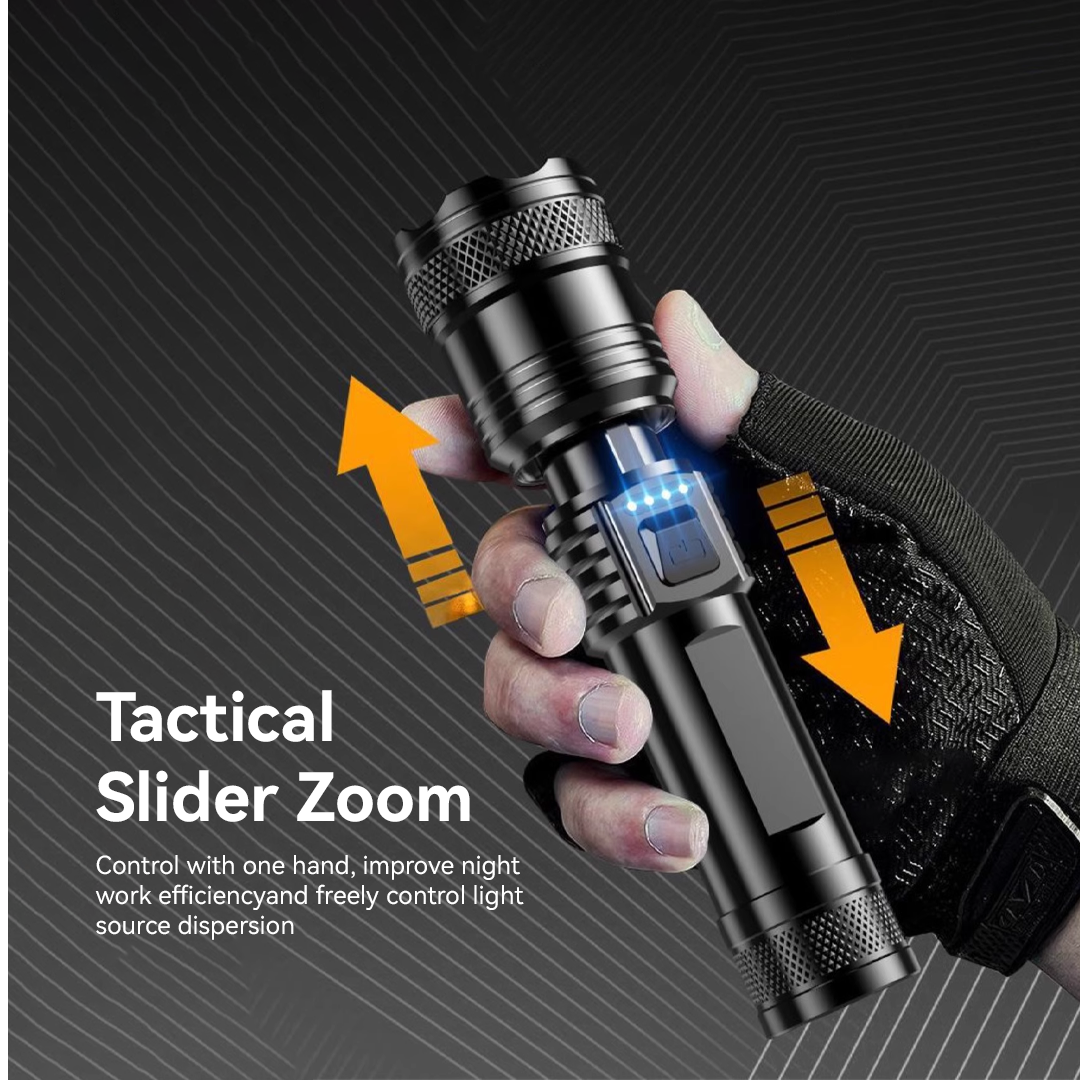 NSS Super Bright Long Shot Flashlight Rechargeable Heavy Duty Zoom ...