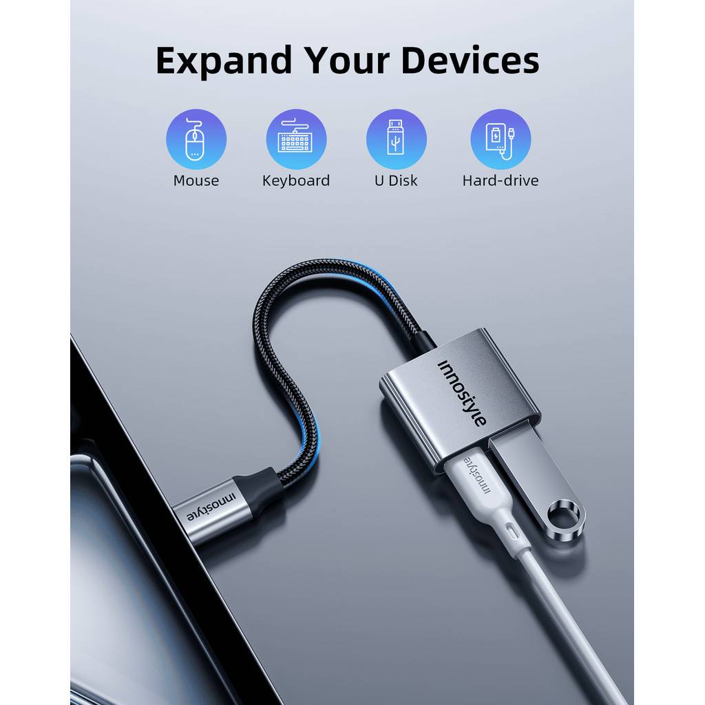 InnoStyle NexaLink 2-in-1 USB-C Adapter - PD 60W Fast Charging & USB-A ...