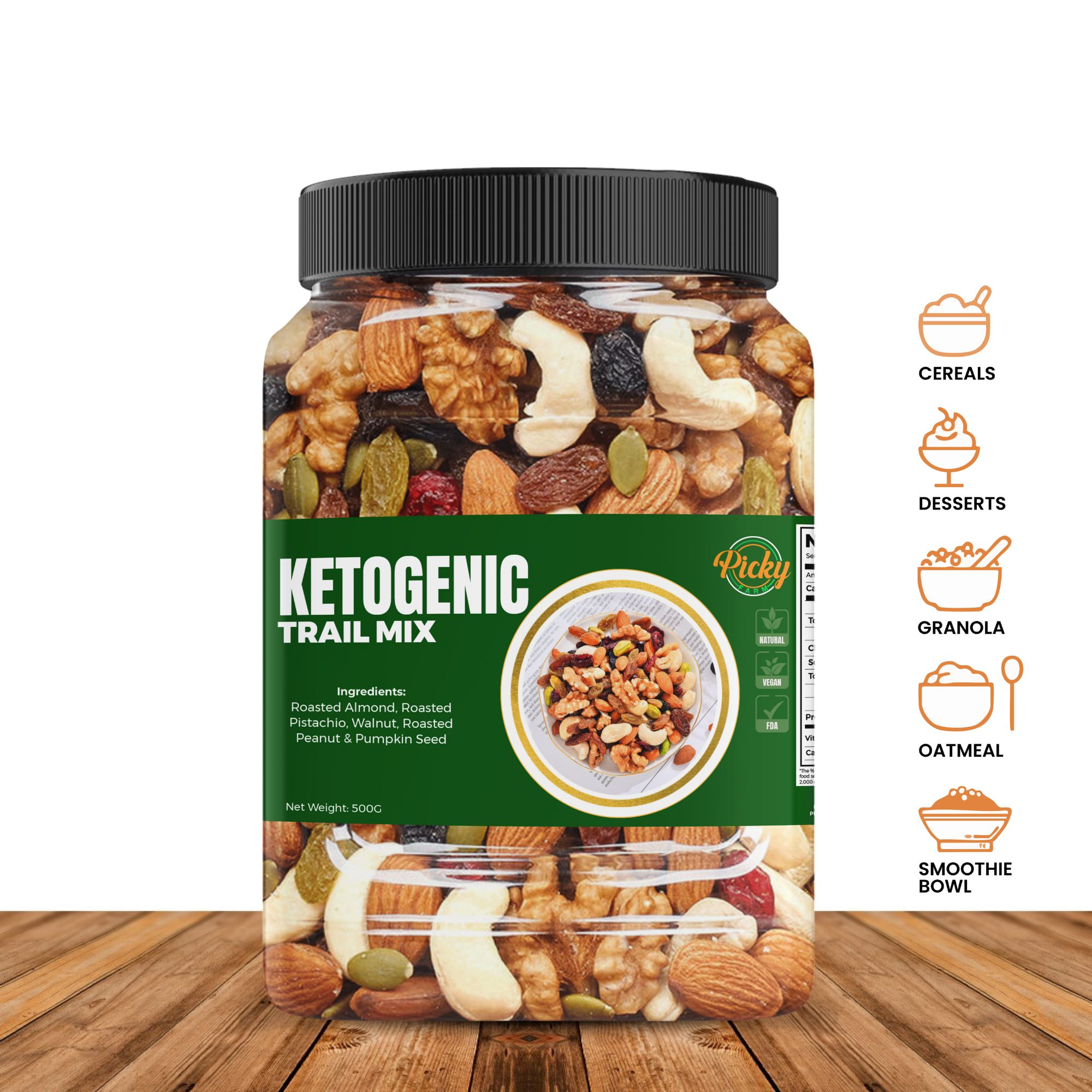 Premium Ketogenic Trail Mix Nuts | Low-Carb & Protein-Rich Blend ...