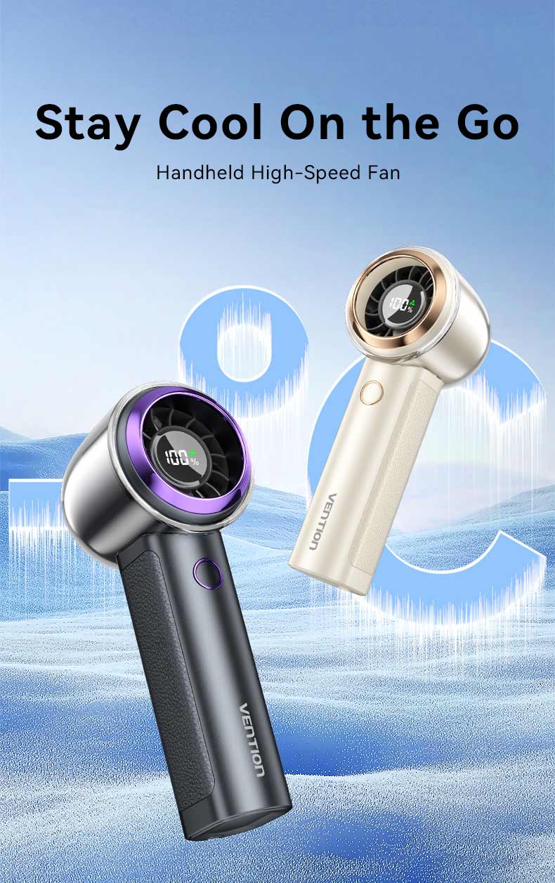 Vention Handheld Turbo Airflow LED Digital Display High-Speed Fan ...