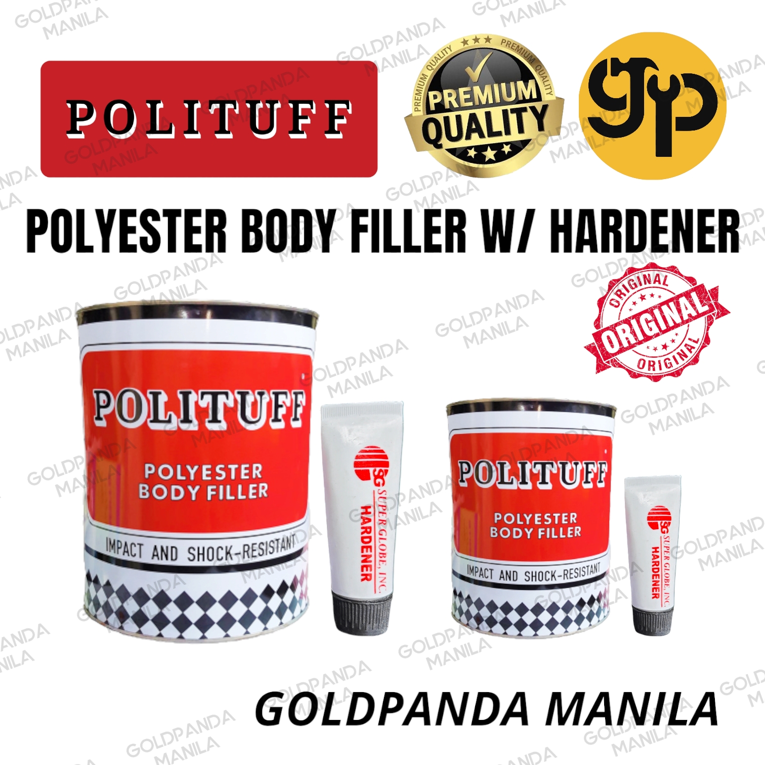 Original Polituff w/ Hardener, Polyester Body Filler Putty ...
