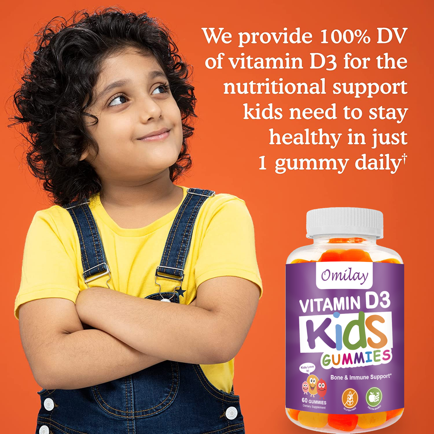 Vitamin D3 Immune Booster Vitamins for Kids Bone Muscle Heart Health ...