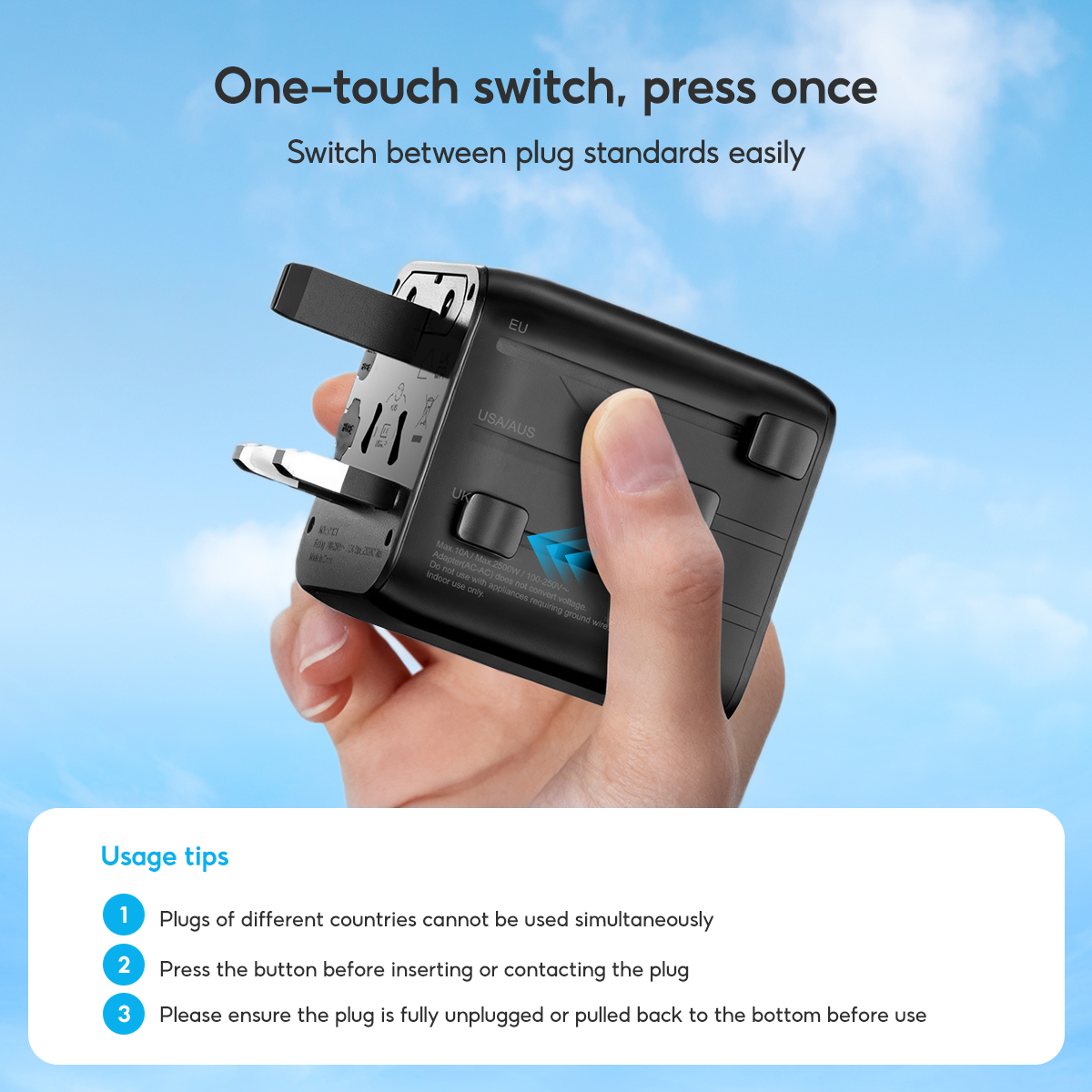 VINKO Mini Travel Adapter Universal Plug V1101 International Charger ...