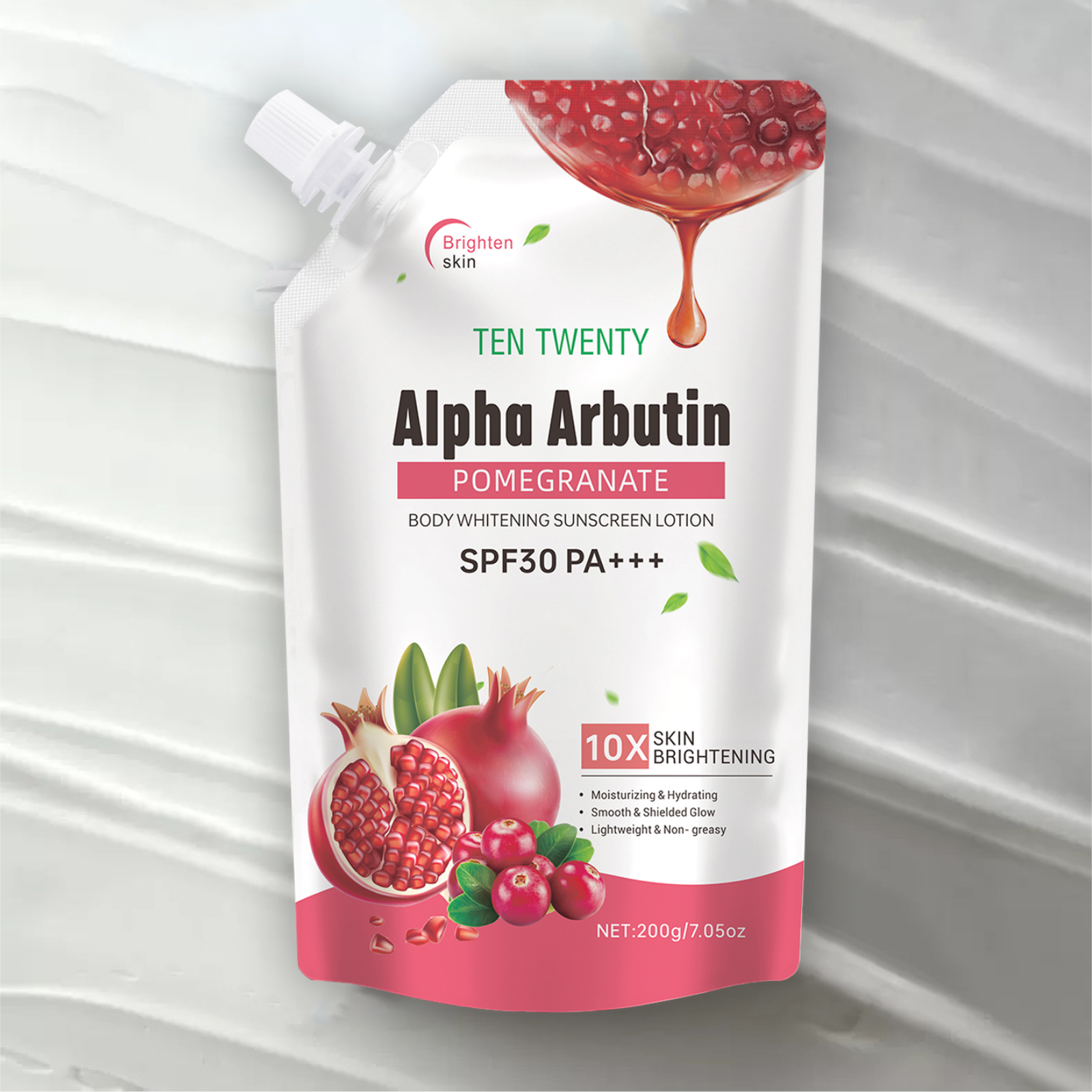 TEN TWENTY Alpha Arbutin 10X Pomegranate Skin Brightening Body ...