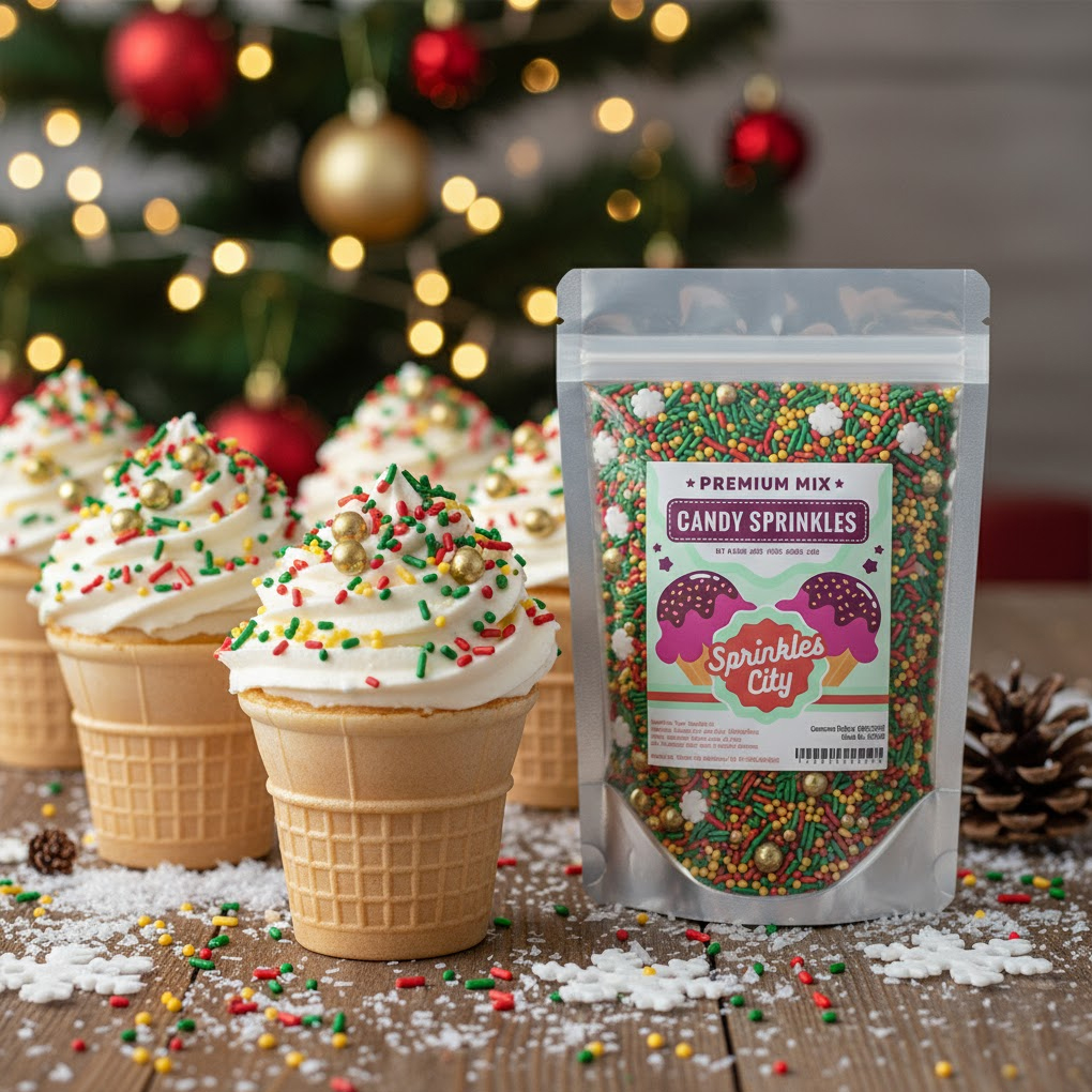 Snowflakes Christmas Candy Sprinkles Mix Xmas Edible Decor Candy ...