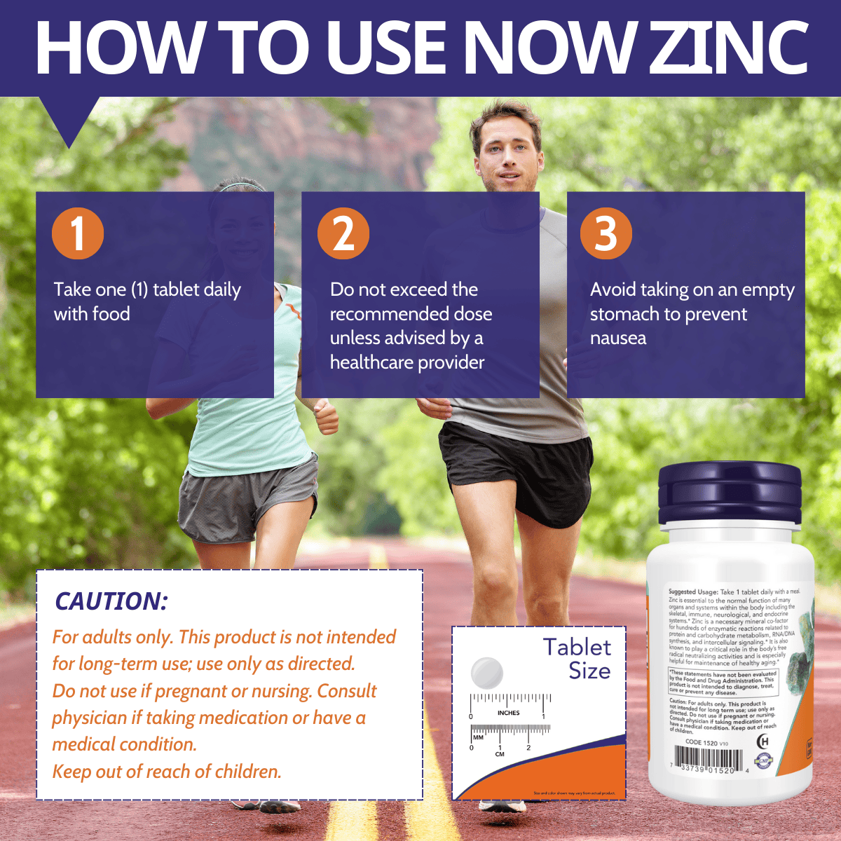 Zinc Supplement for Men 50mg NOW Immune & Skin Health Support 100 ...