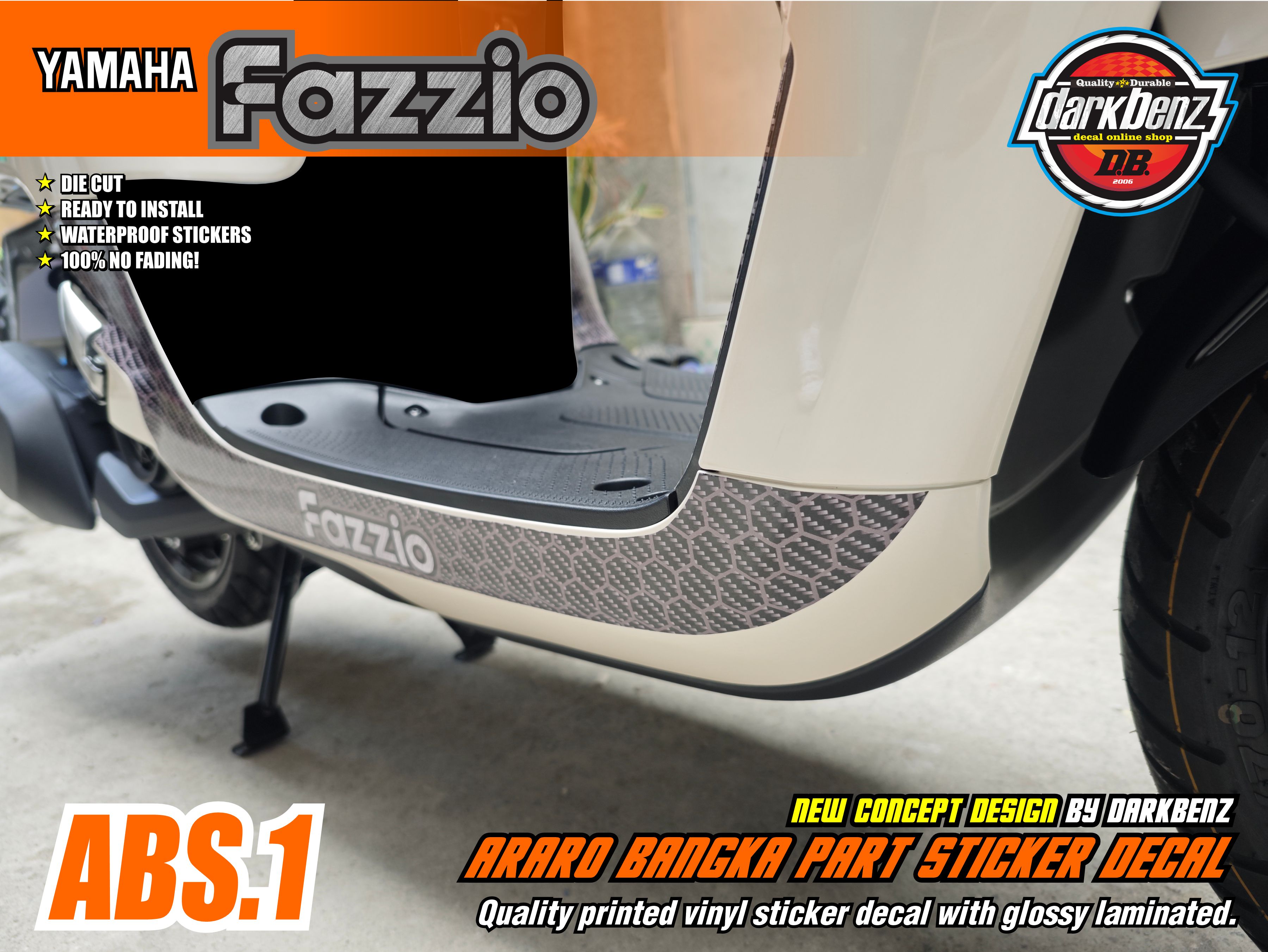 Yamaha Mio Fazzio New Araro Concept Quality Printed Sticker Decals ...