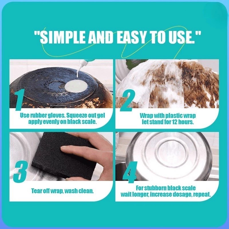 Pot Bottom Black Scale Cleaner Gel Multi Purpose Degreaser Rust Remover ...