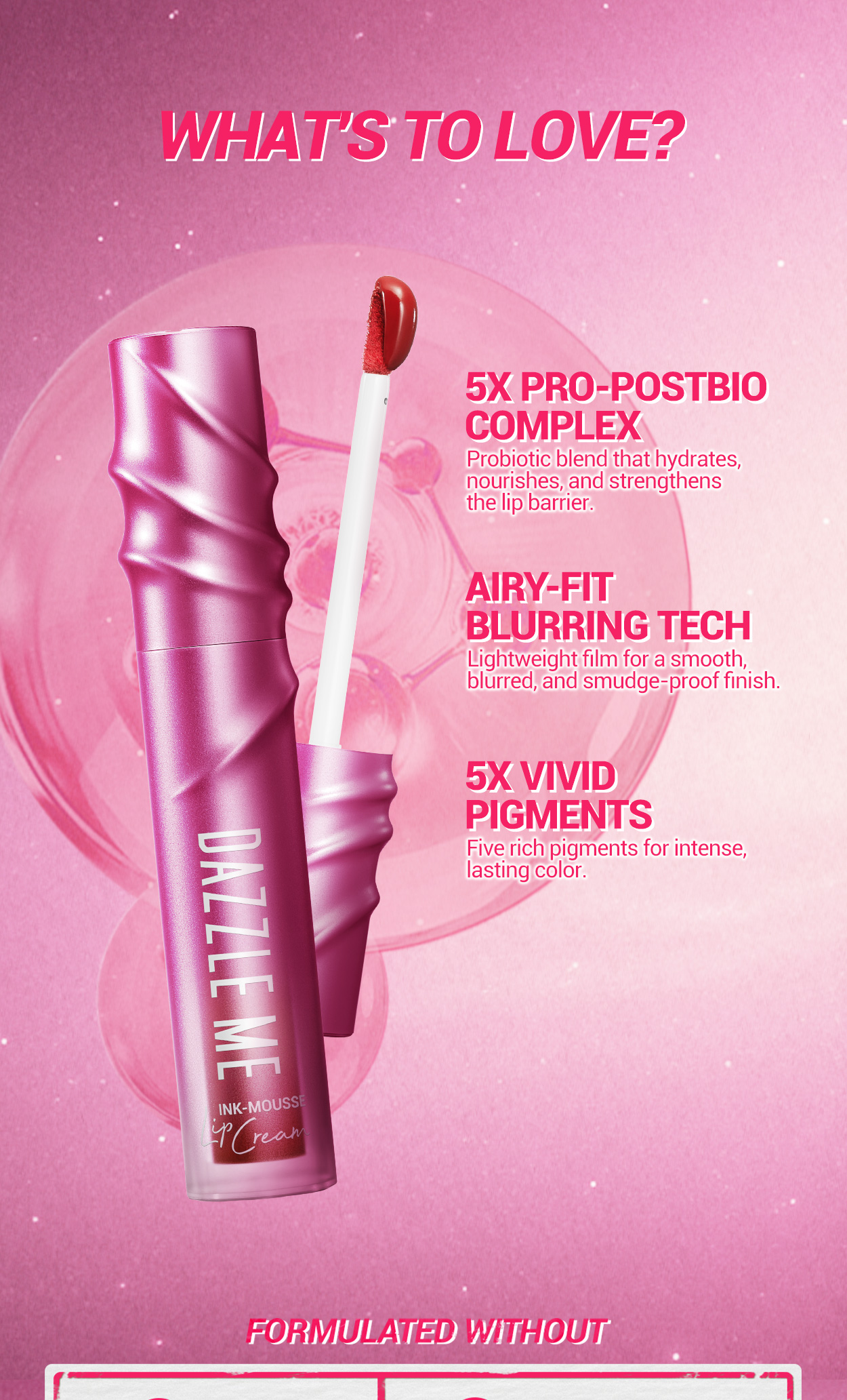 DAZZLE ME Ink-Mousse Lip Cream | 16H Intense Velvet Color Waterproof ...