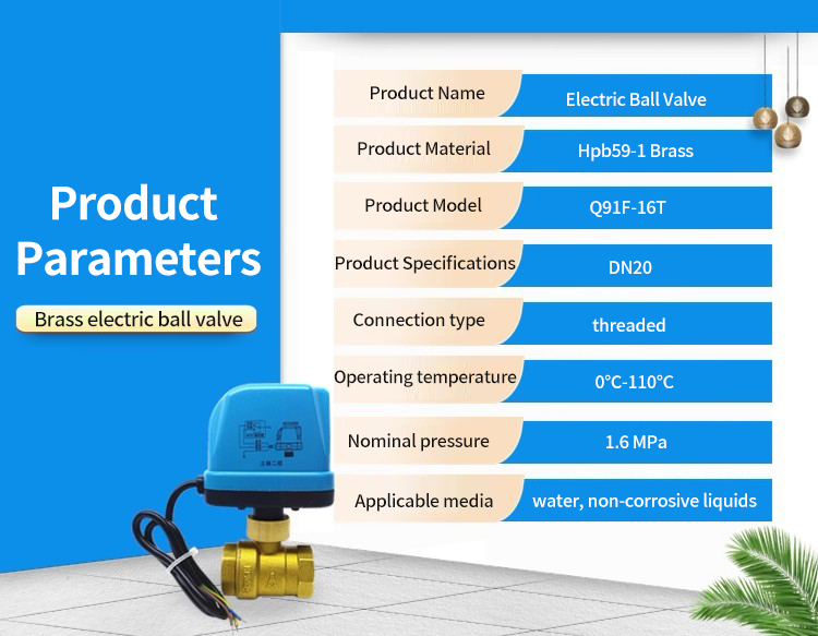 Electric ball valve, brass 1/2, 3/4, 1 inch, three-wire two-control ...