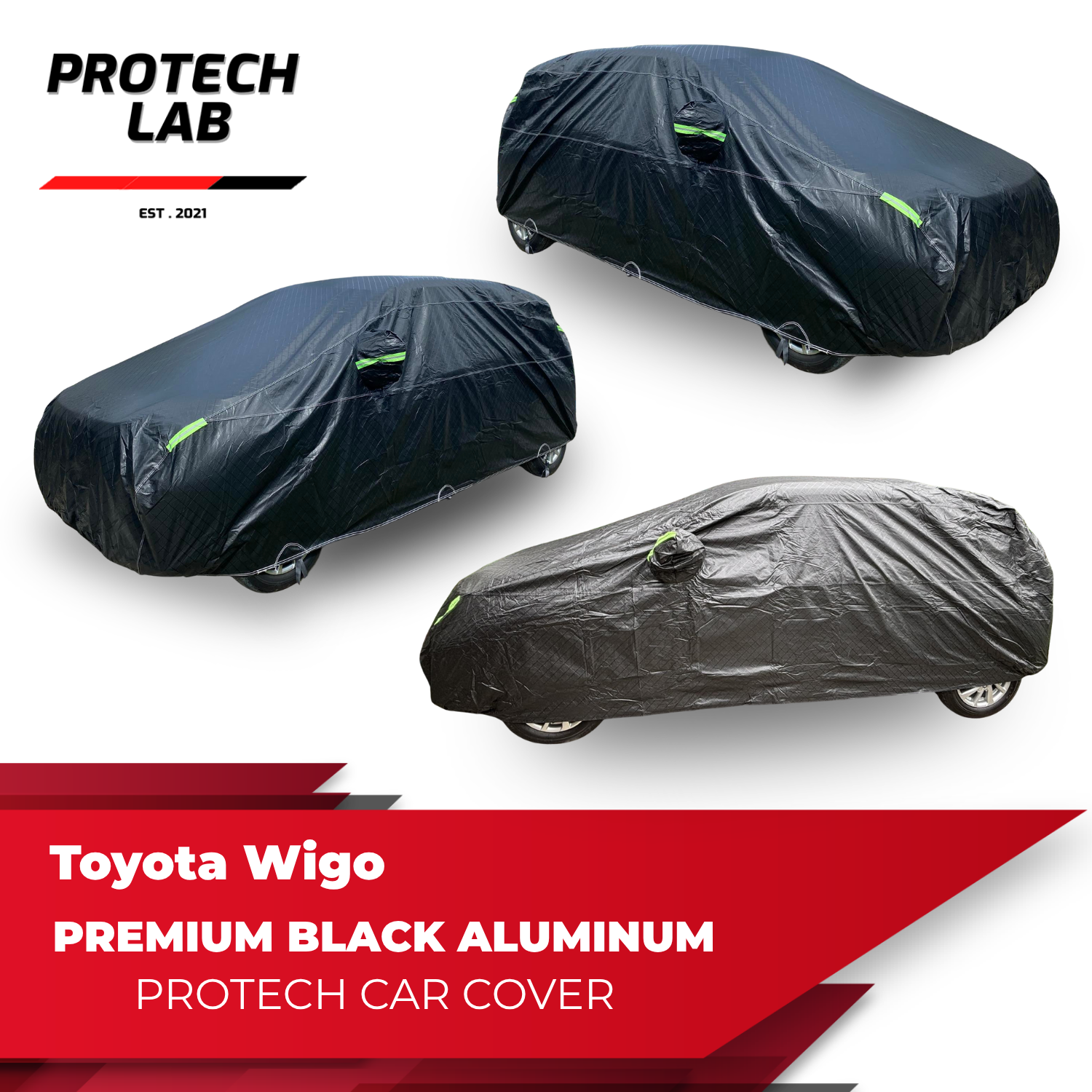 Toyota Wigo Protech Lab - Premium 3-Layered All Weather BLACK Aluminum ...