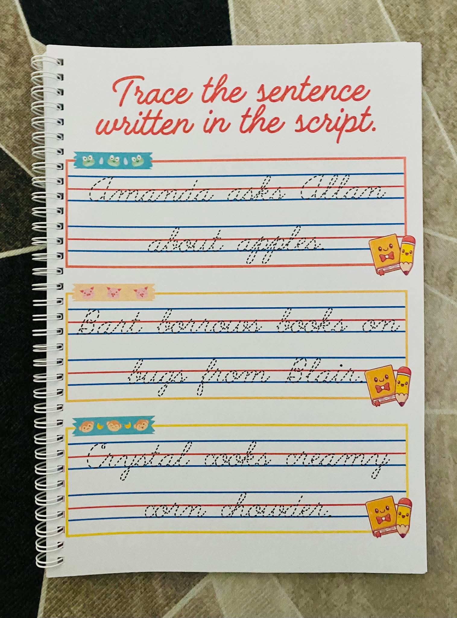 Big A4 Cursive Writing Tracing Workbook A4 | Handwriting Practice for ...