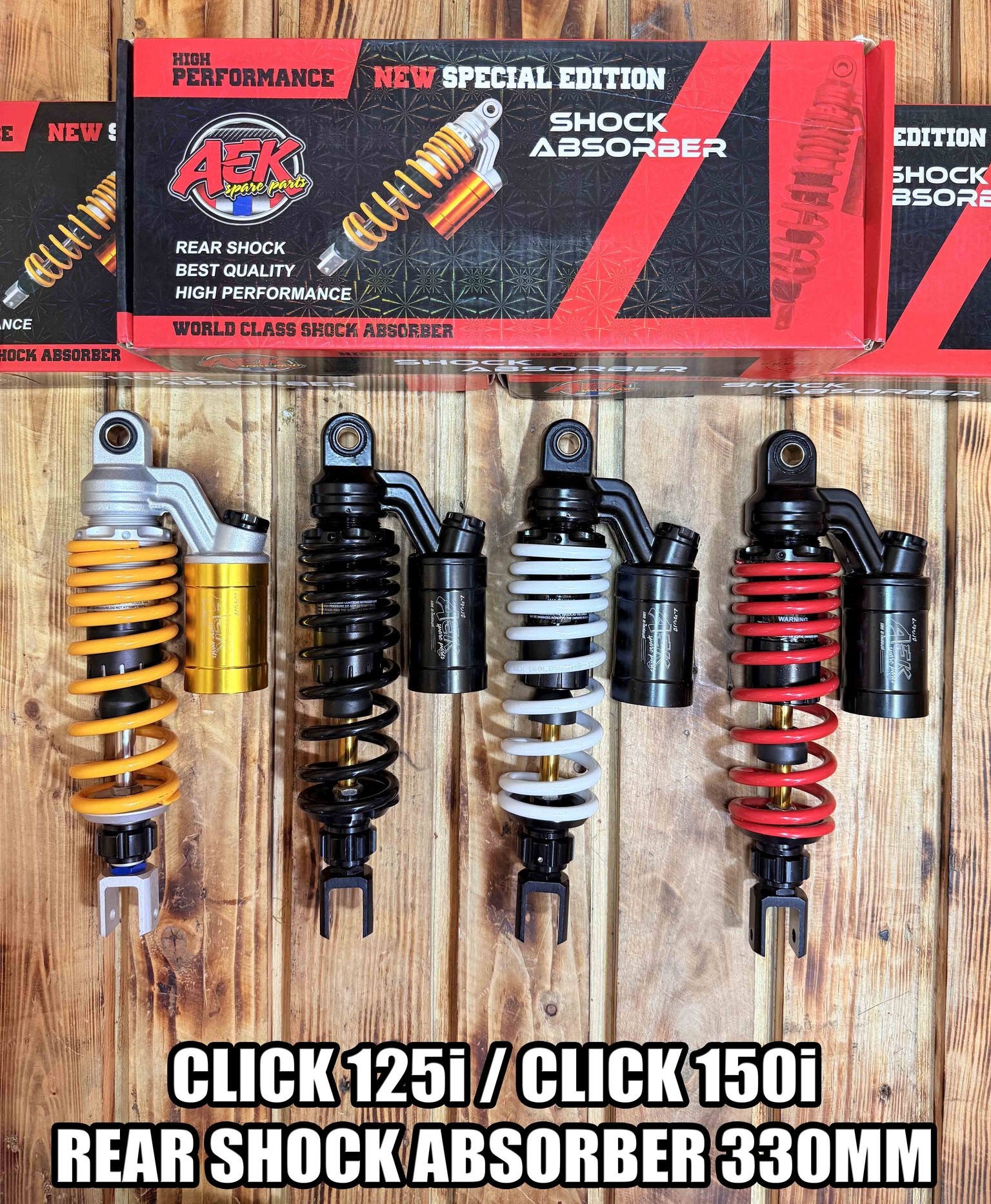 AEK CLICK 125 / CLICK 150 REAR SHOCK ABSORBER WITH TANK 300MM THAILAND ...