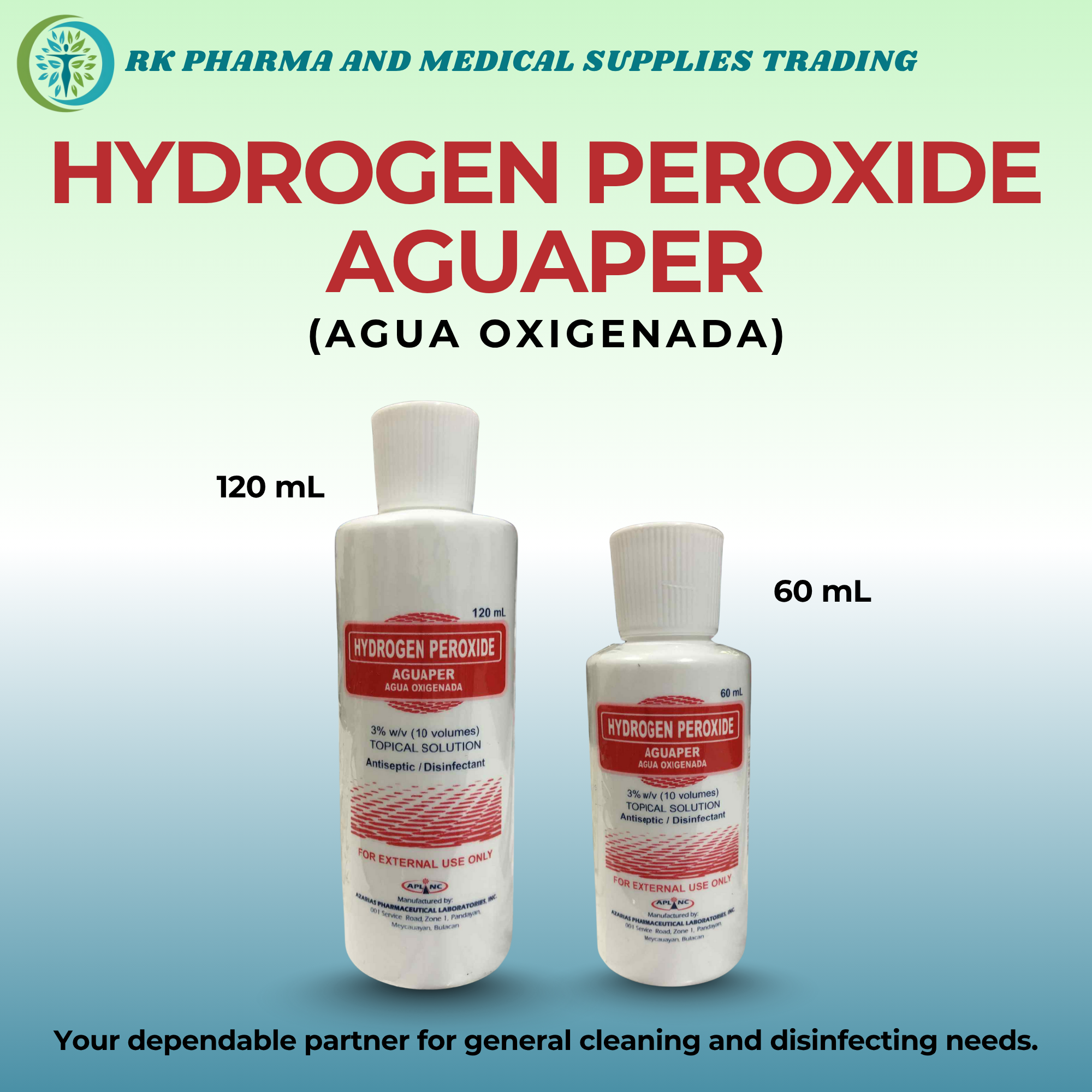 HYDROGEN PEROXIDE [ AGUAPER ] AGUA OXIGENADA 120mL / 60 mL | Shopee ...