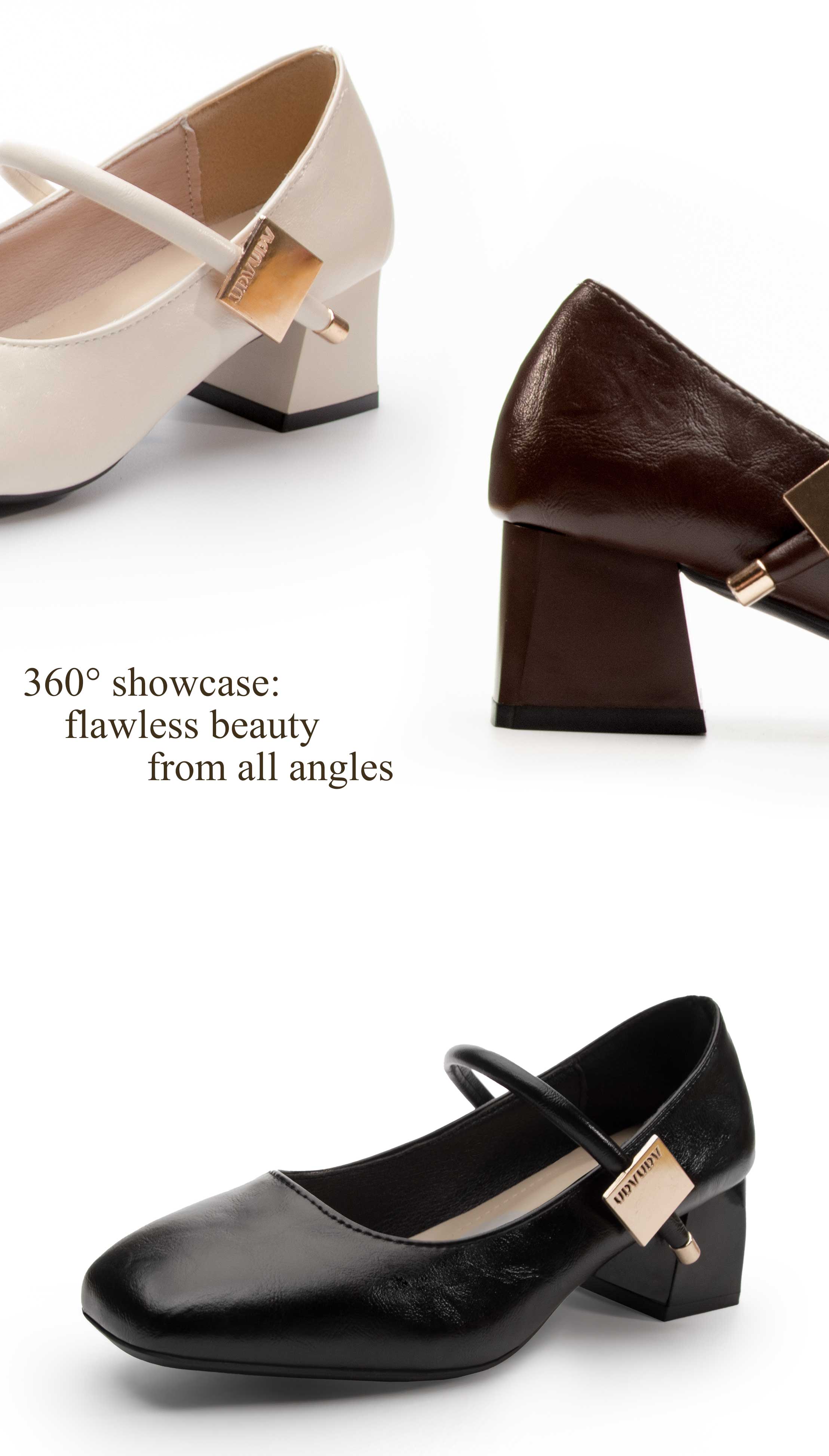 VONICA Brown Mary Jane Shoes with Heels for Women Office Pump | Shopee ...