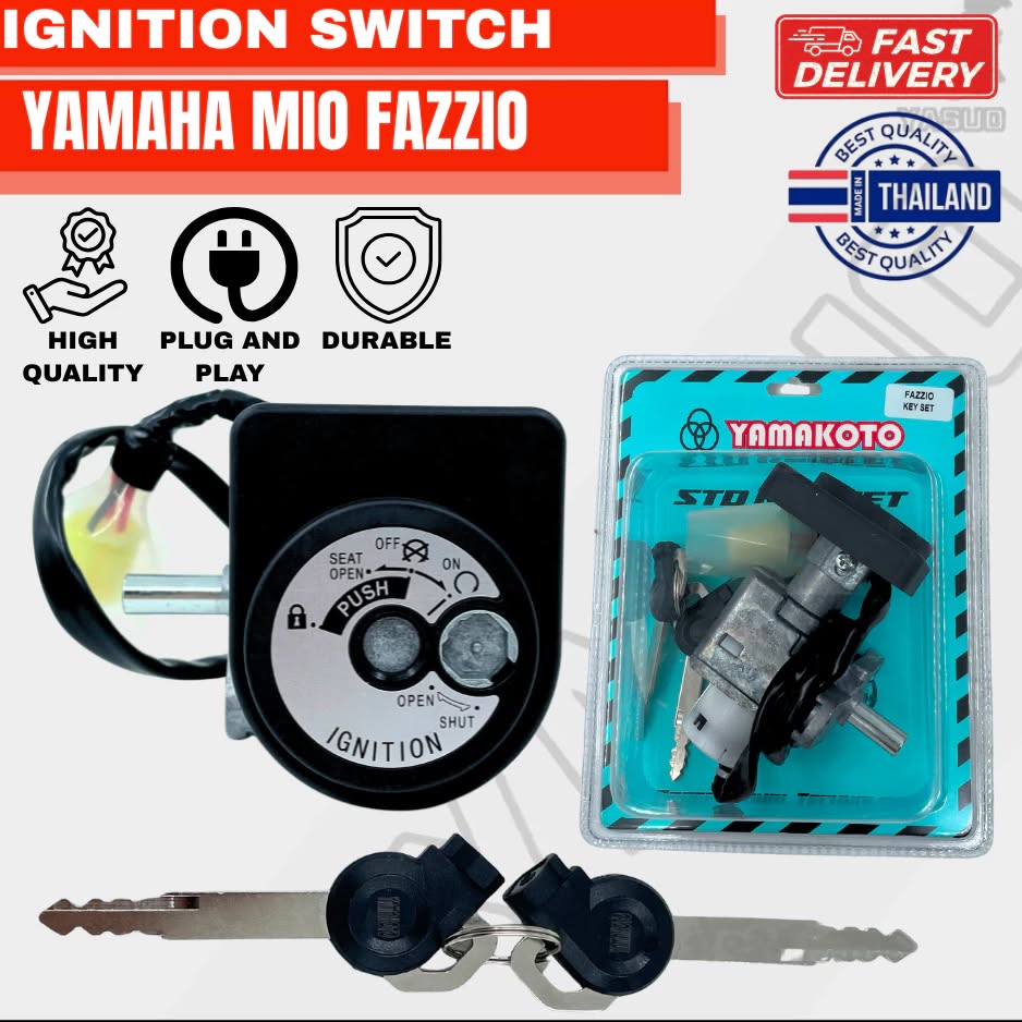 YAMAKOTO IGNITION SWITCH FOR YAMAHA MIO FAZZIO – PLUG & PLAY, DURABLE ...