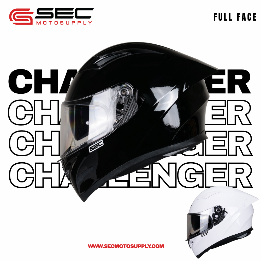 SEC Challenger Full Face Motorcycle Helmet – Photochromic Visor, Gloss ...