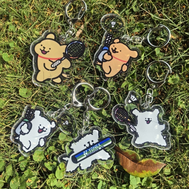 YONEX Badminton Keychain Mini Metal Racket Shuttlecock Cartoon Charm ...