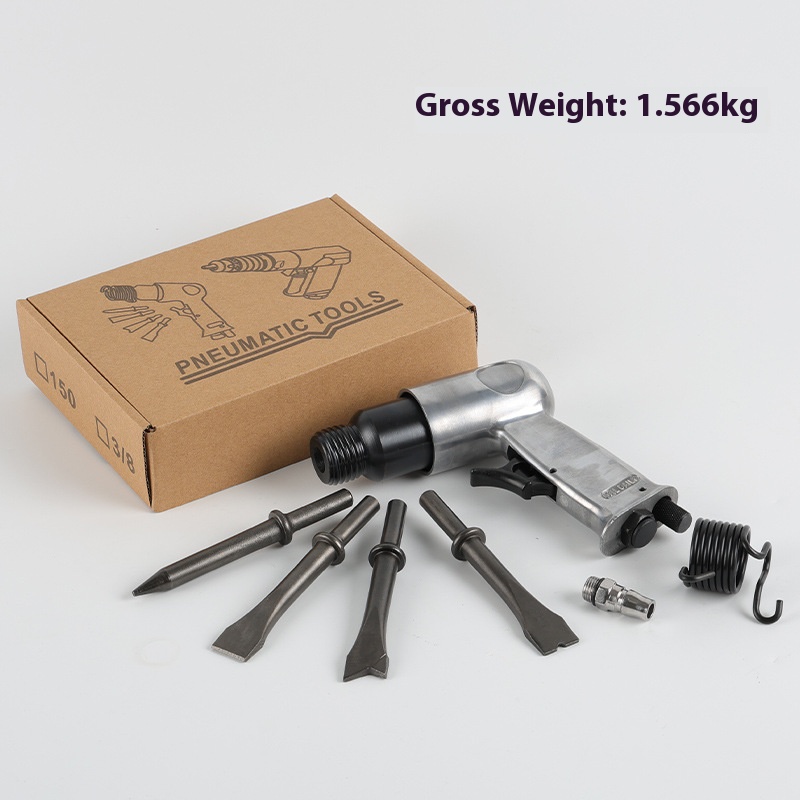 150mm Mini Air Shovel Gun with 4 Chisels Pneumatic Pistol Gas Hammer ...