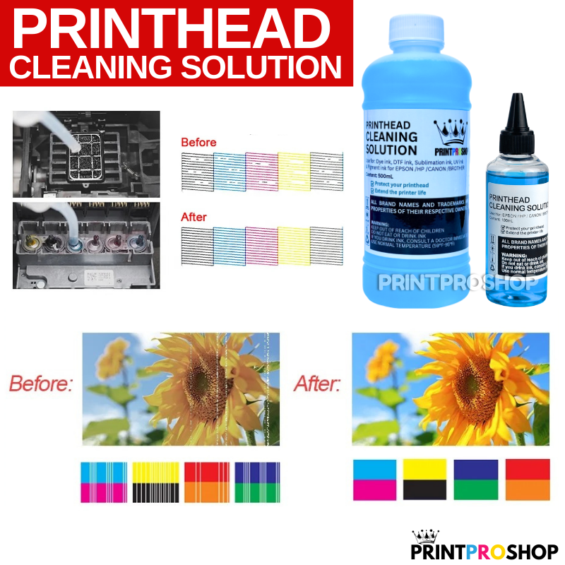 1 Liter & 500ml Blue Printhead Cleaning Solution for Dye ink, Dtf ink ...