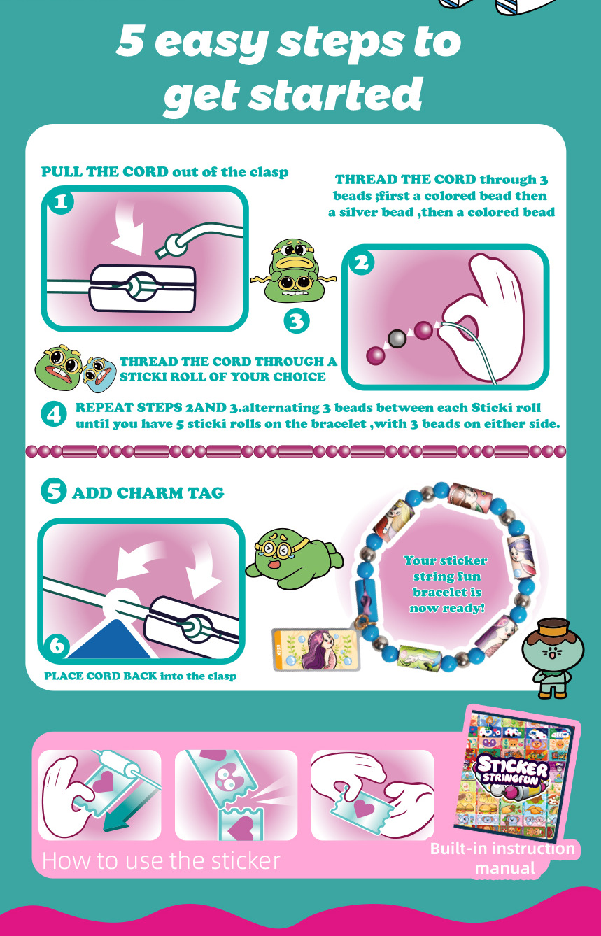 80/160pcs Sticky Rolls Bracelet Wearable & Shareable Sticker Bracelet ...