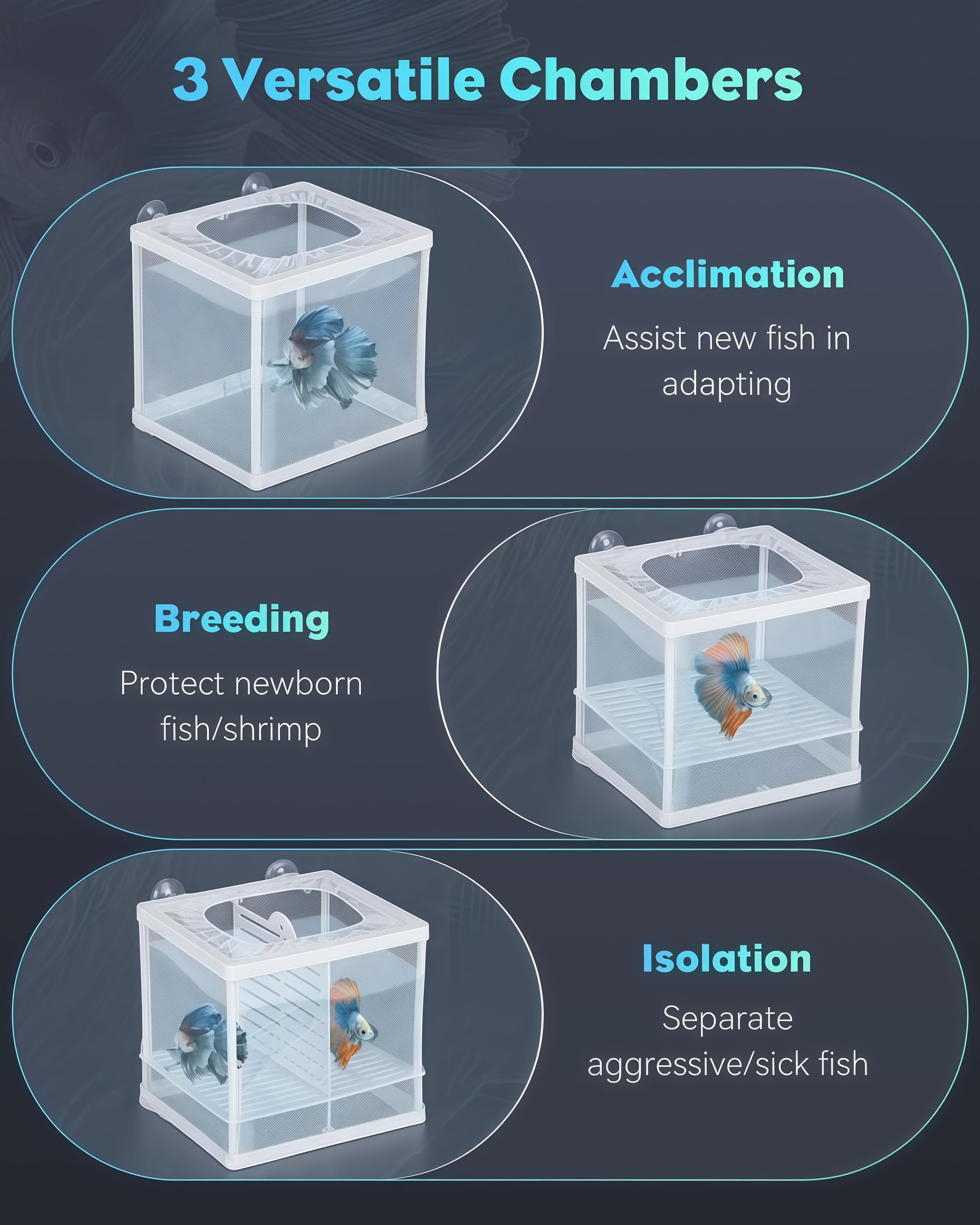 Aquarium Fish Breeding Isolation Mesh Fish Tank Hatchery Breeder Box S ...